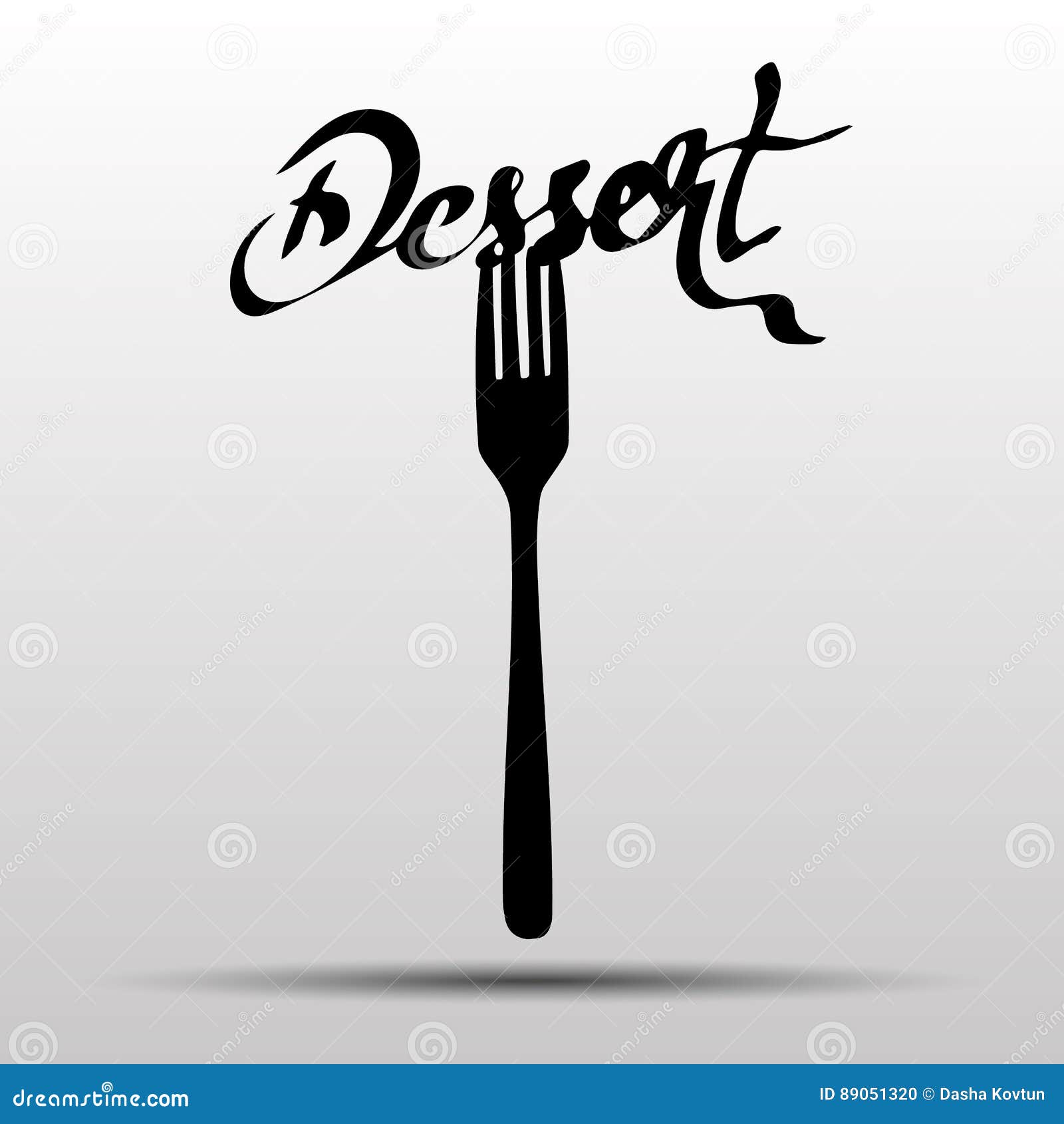 Fork Icon Vector Kitchen Restaurant Meal Inscription Dessert ...