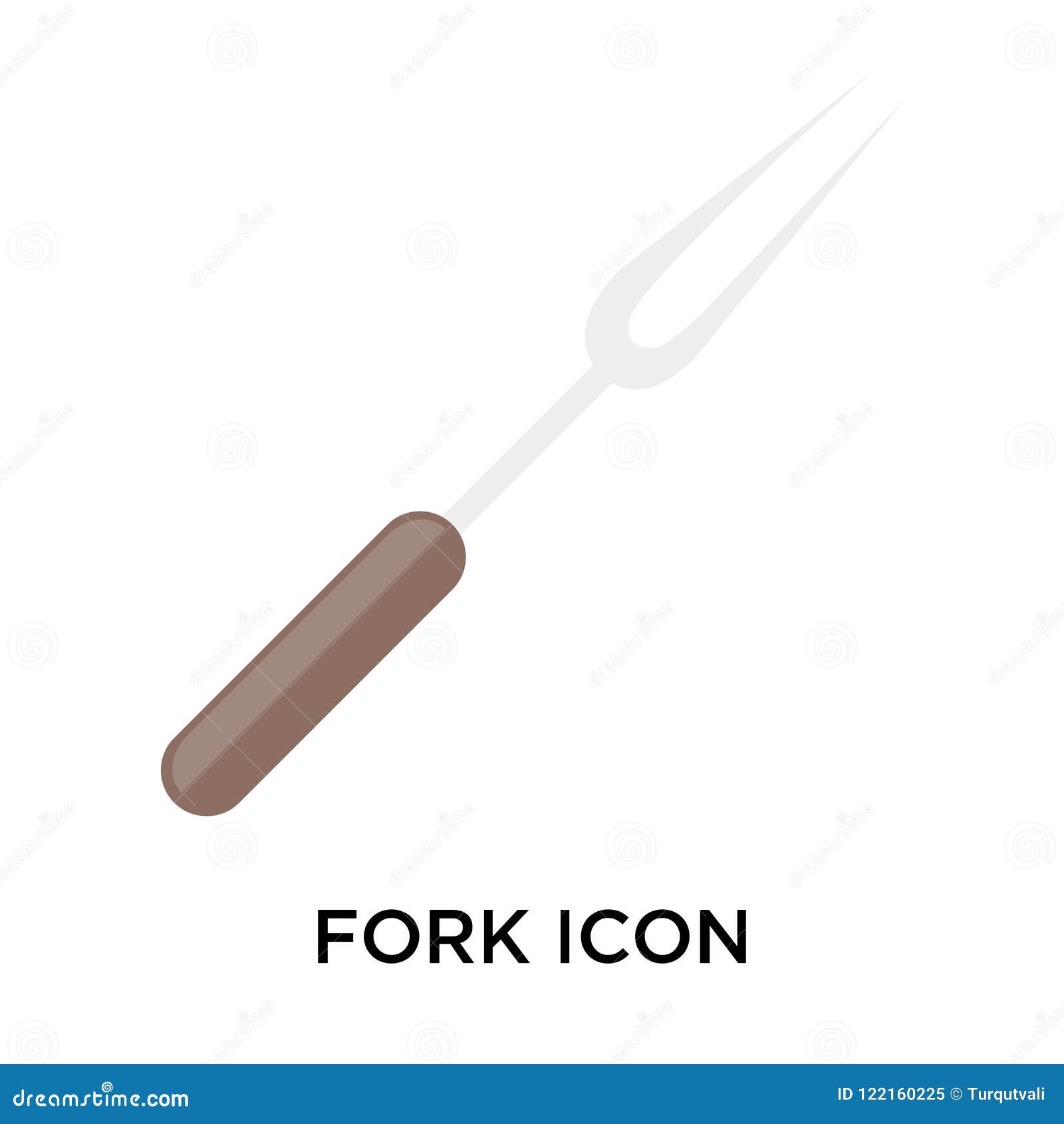 Fork Icon Vector Sign and Symbol Isolated on White Background, F Stock ...
