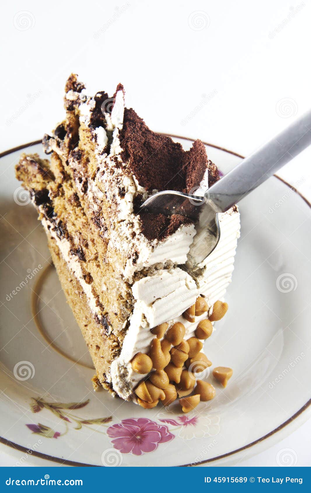 Fork Inserted into Coffee Cake Stock Image - Image of close, cafe: 45915689