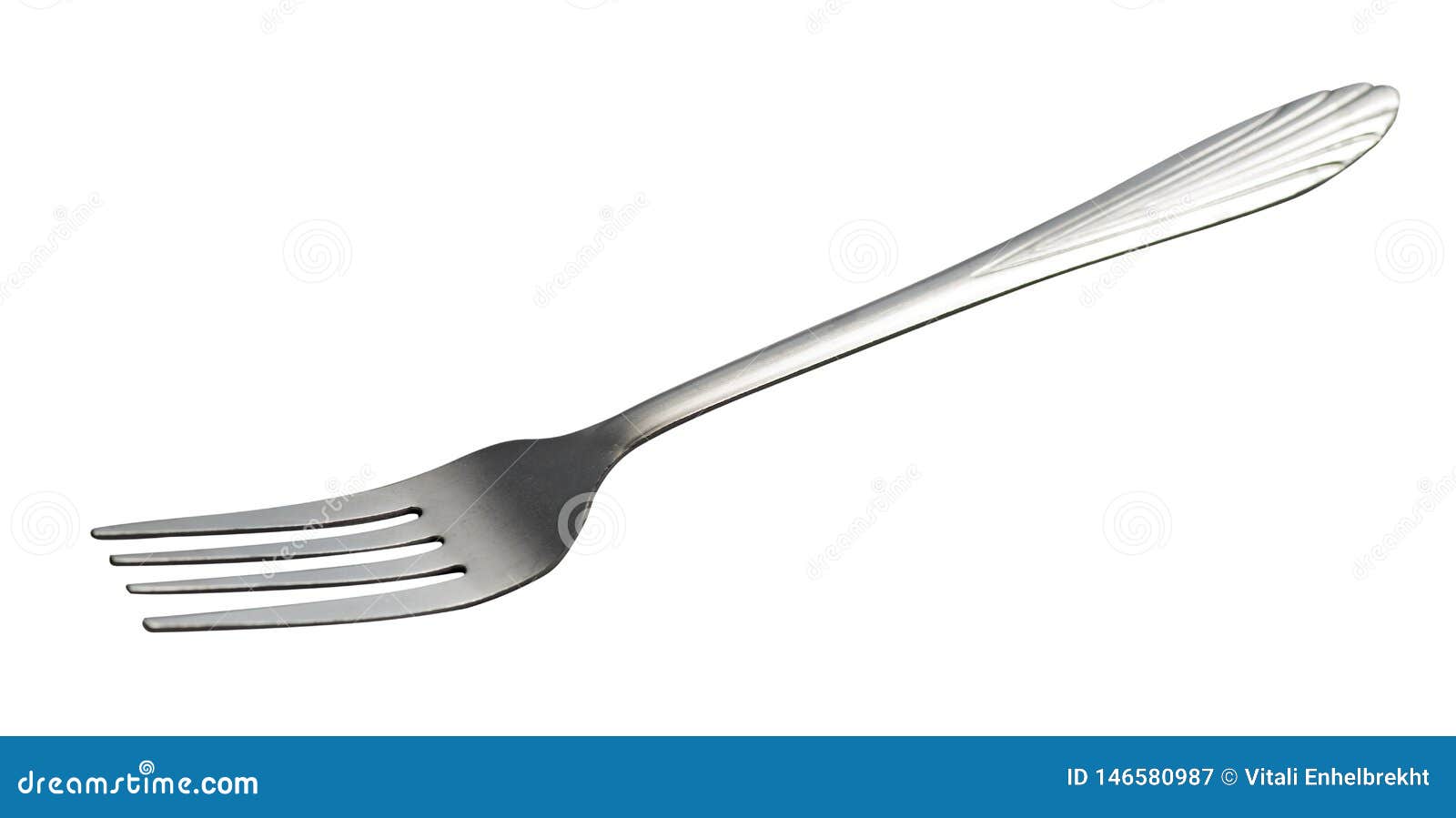 Fork Isolated on White Background. Metal Fork Stock Image - Image of ...
