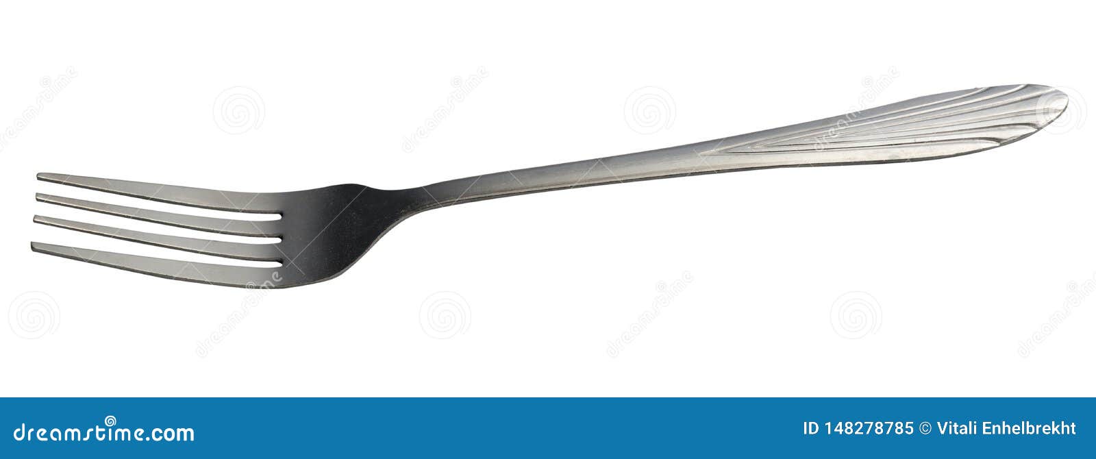 Fork Isolated on White Background. Metal Fork Stock Image - Image of ...