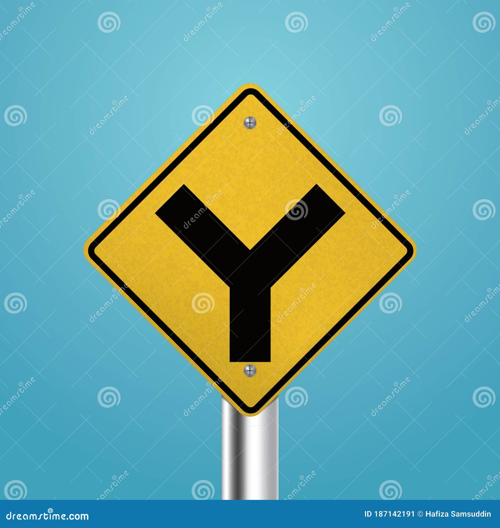 Fork Junction Signboard. Vector Illustration Decorative Design Stock ...