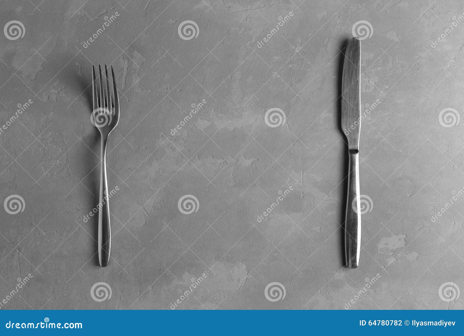 Fork and Knife on the Concrete Background Stock Photo - Image of ...
