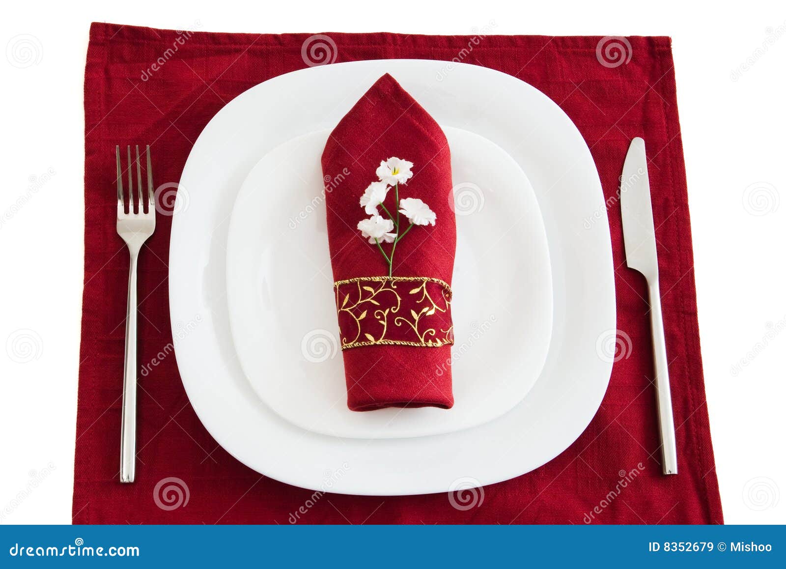 Fork Knife and Dark Red Napkin Stock Image - Image of romance, glasses ...