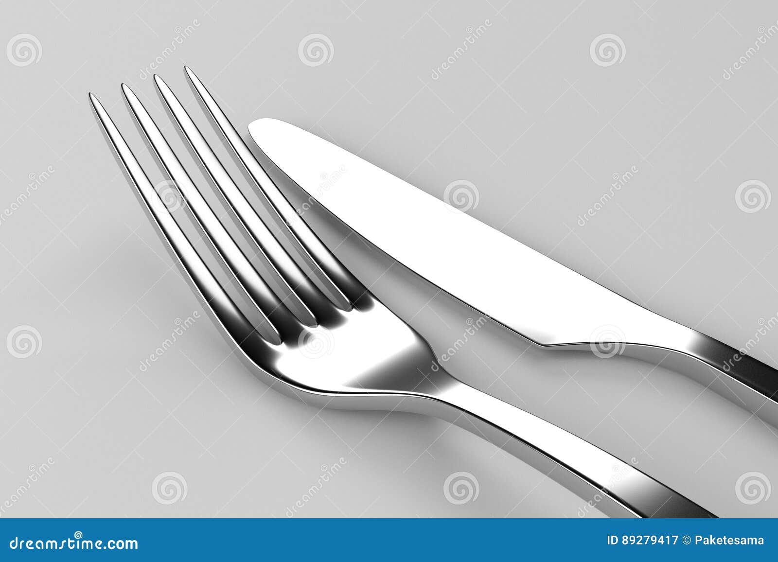 Fork and knife on grey stock illustration. Illustration of element ...