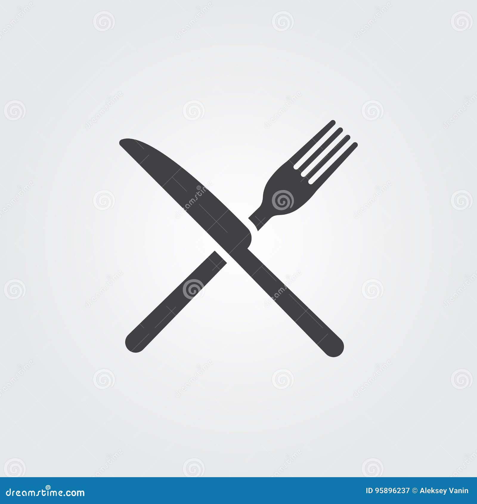 Fork and Knife Icon Vector Isolated on Gray Background. Stock Vector ...