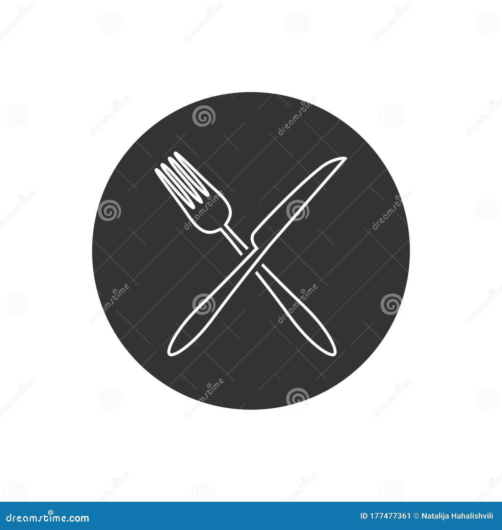 Fork and Knife Line Icon Vector. Eat Symbol Stock Vector - Illustration ...