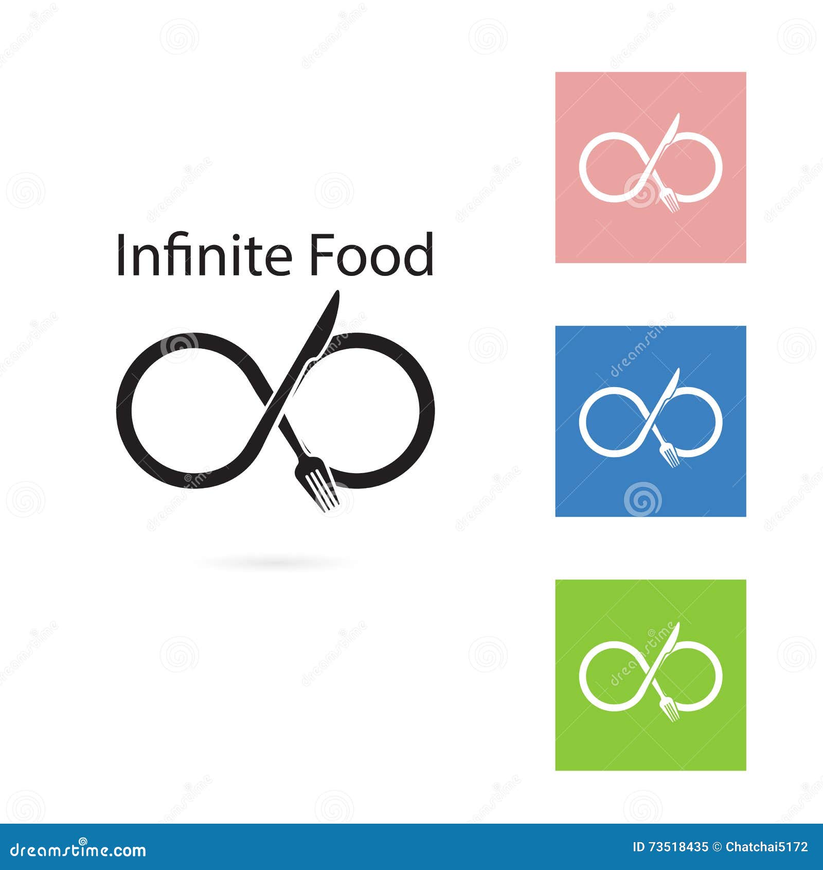 Fork and Knife Logo Elements Design.Food and Infinity Icon Stock Vector ...