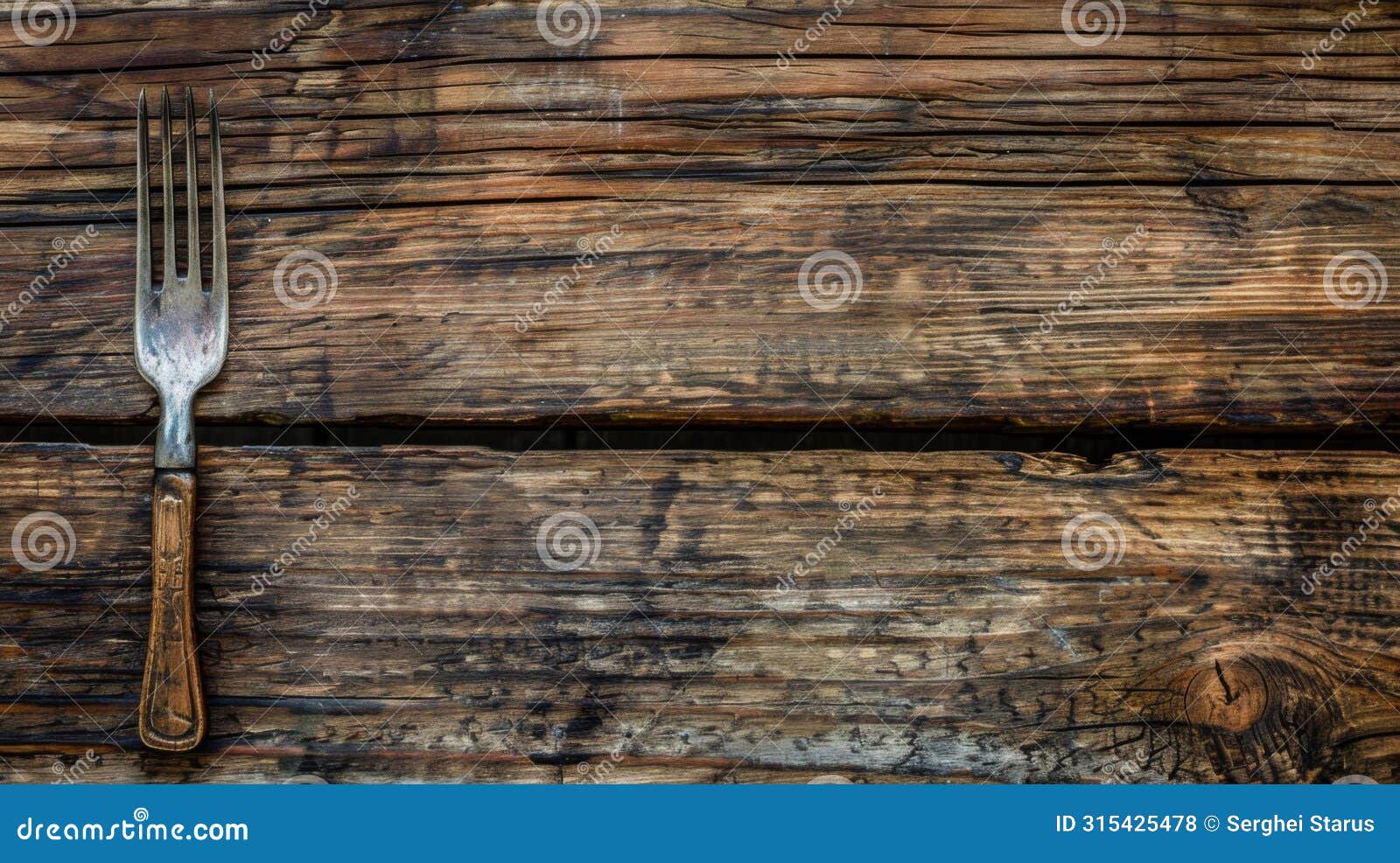 A Fork and Knife Sitting on a Wooden Table with Rust, AI Stock Photo ...