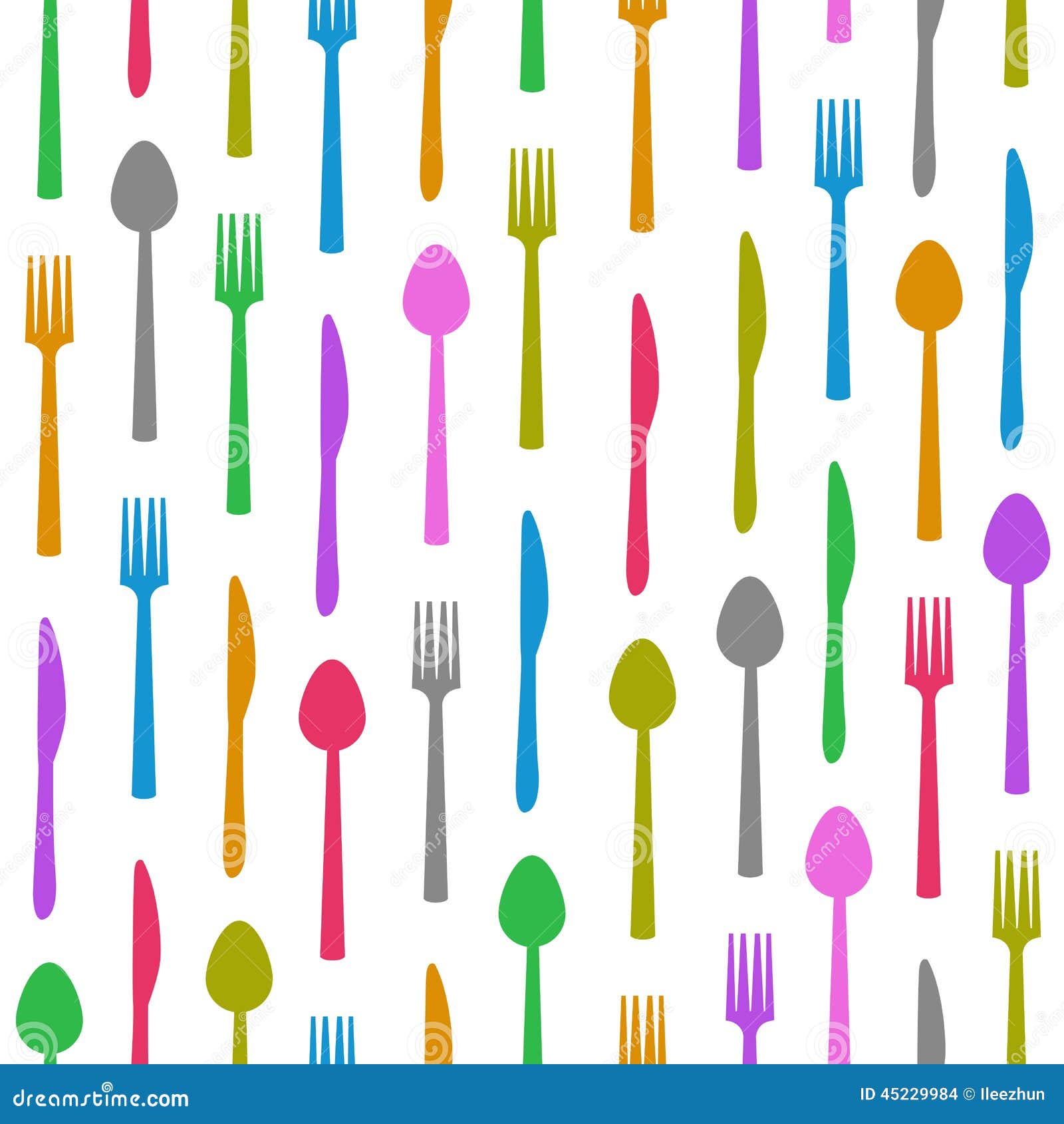 Fork Knife Spoon Colorful Texture Stock Illustration - Illustration of ...