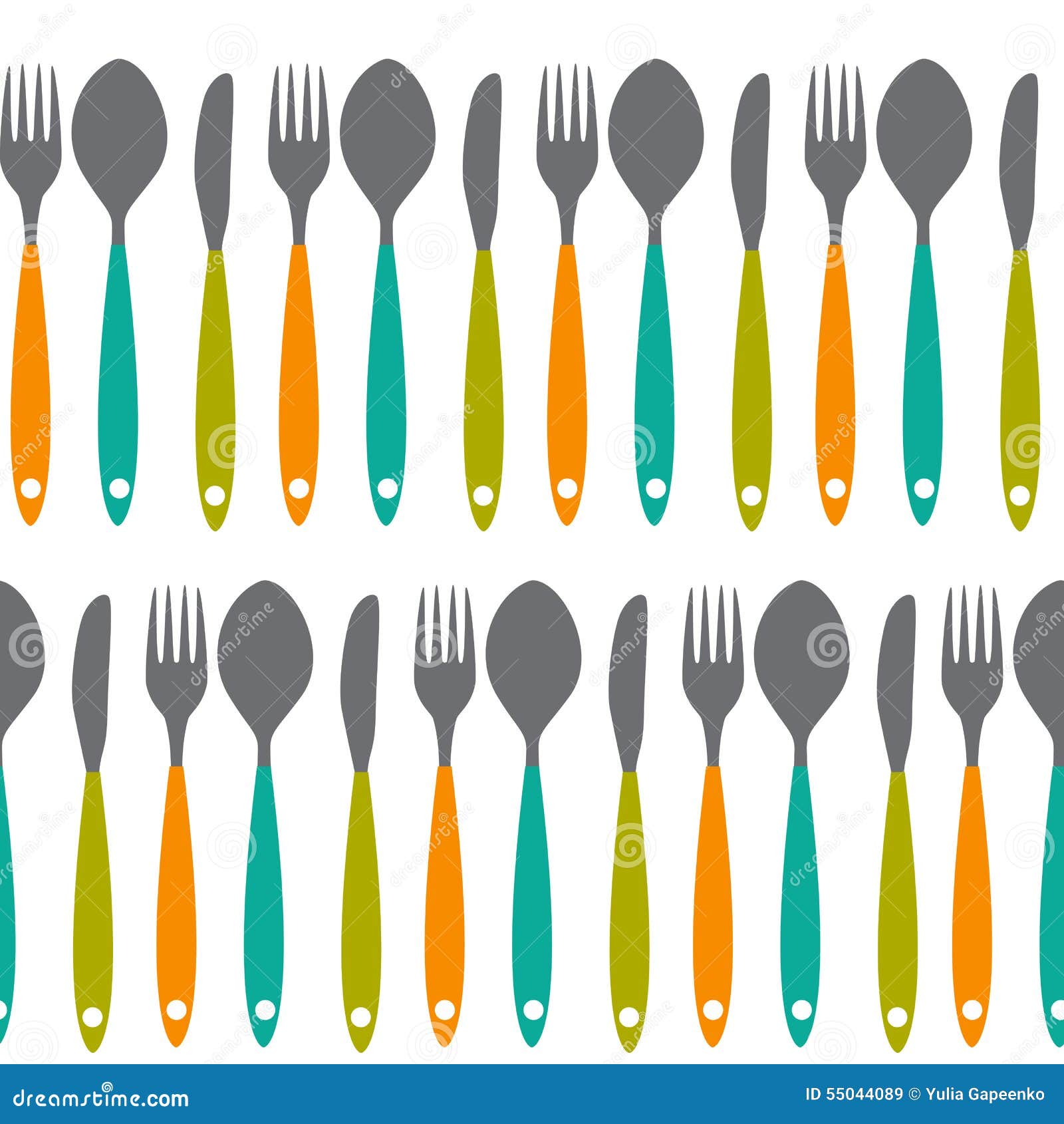 Fork, Knife and Spoon Seamless Pattern Vector Stock Vector ...
