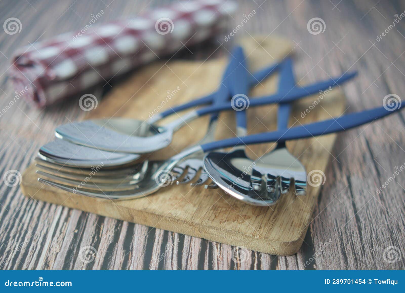 Fork Knife and Spoon on a Table Cloth Stock Photo - Image of setting ...