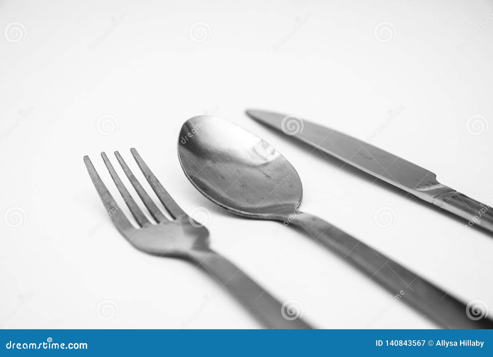 Fork, Knife, Spoon White Backdrop Stock Image - Image of breakfast ...