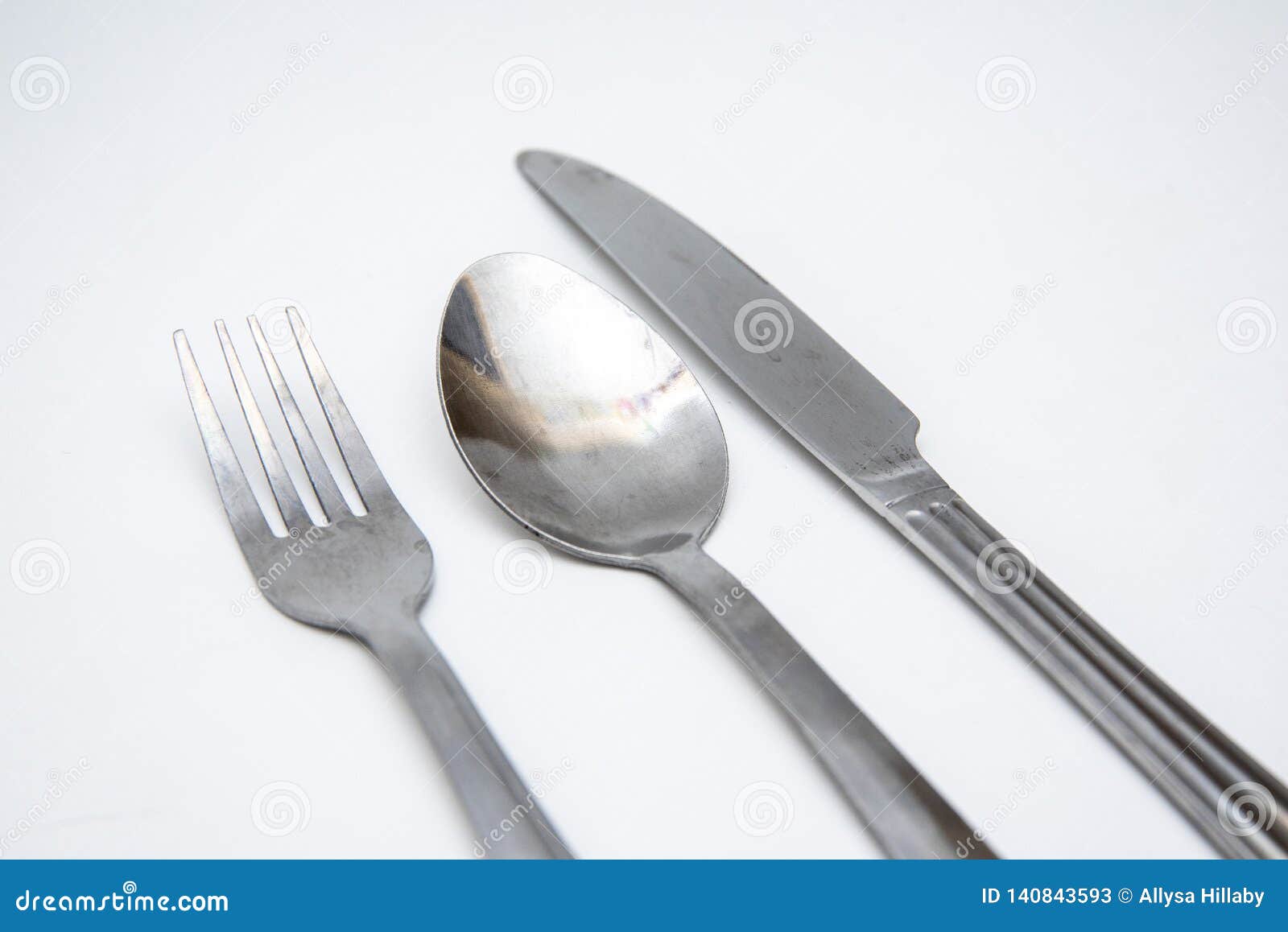 Fork, Knife, Spoon White Backdrop Stock Image - Image of elegant ...