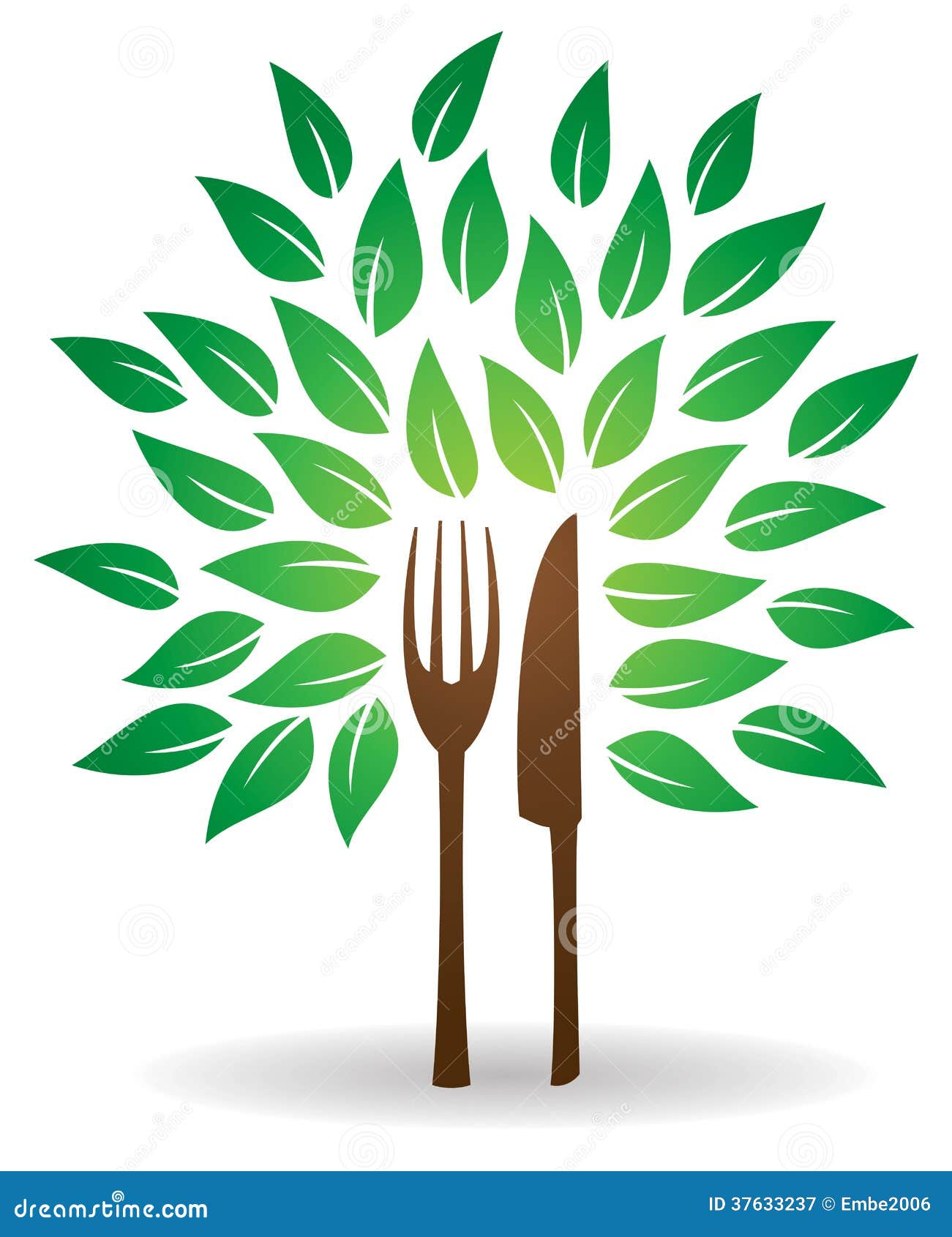 Fork Knife Tree Logo stock vector. Illustration of gradient - 37633237