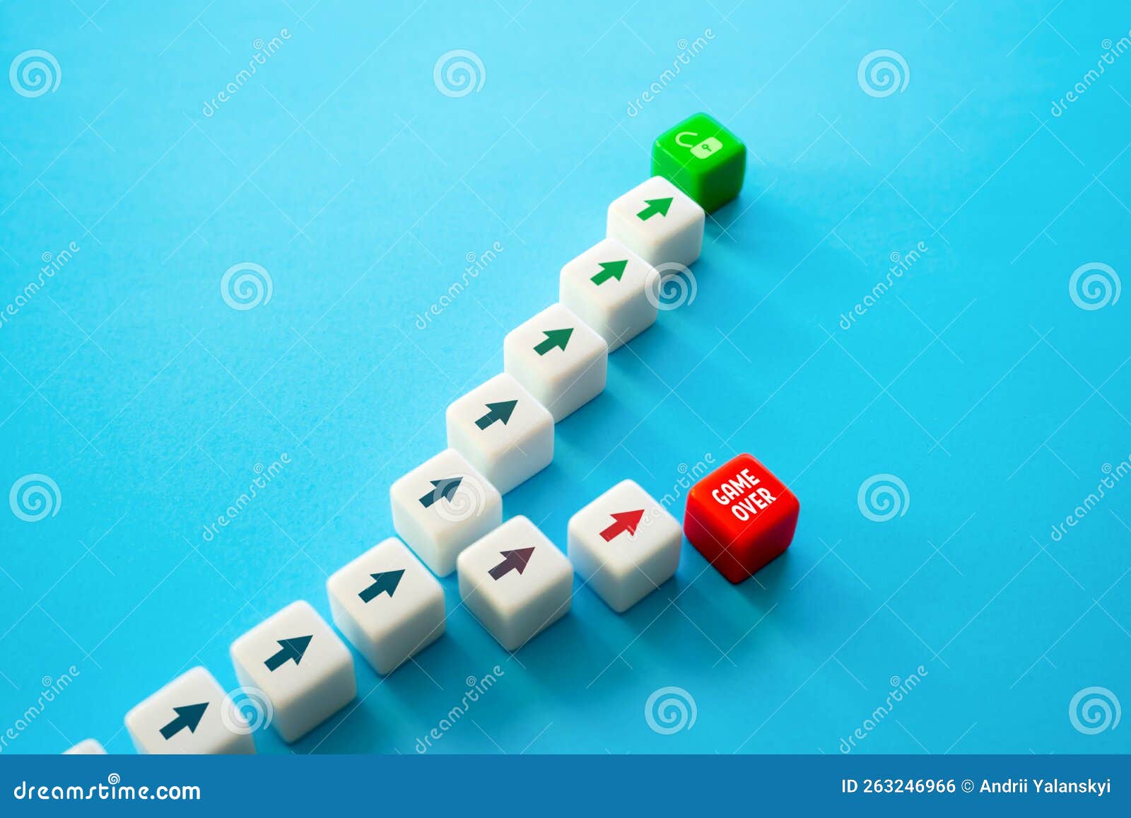 A Fork Leading To Success or Failure. Winning and Moving To a New Level ...