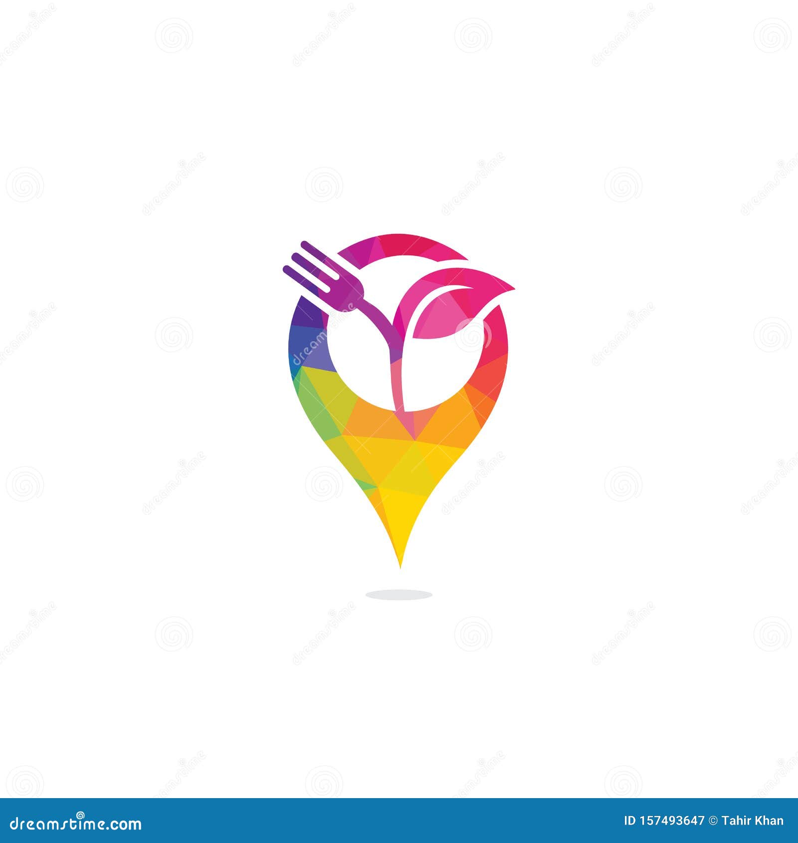 Fork and Leaf Vector Logo Design. Stock Illustration - Illustration of ...