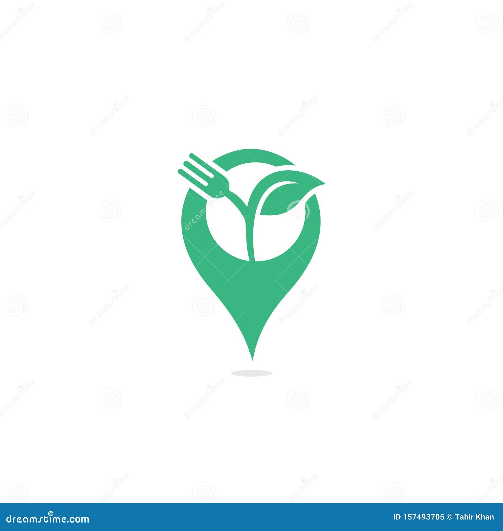 Fork and Leaf Vector Logo Design. Stock Vector - Illustration of ...