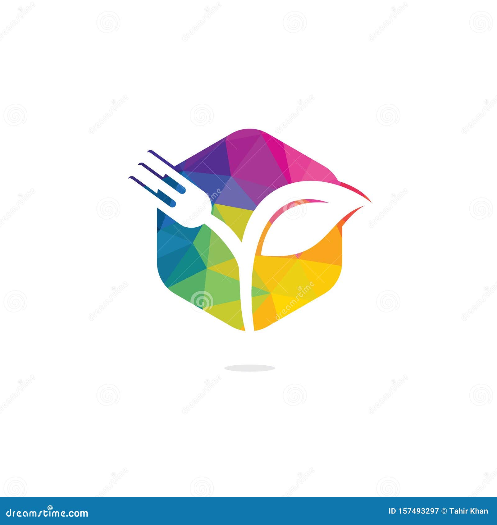 Fork and Leaf Vector Logo Design. Stock Vector - Illustration of ...