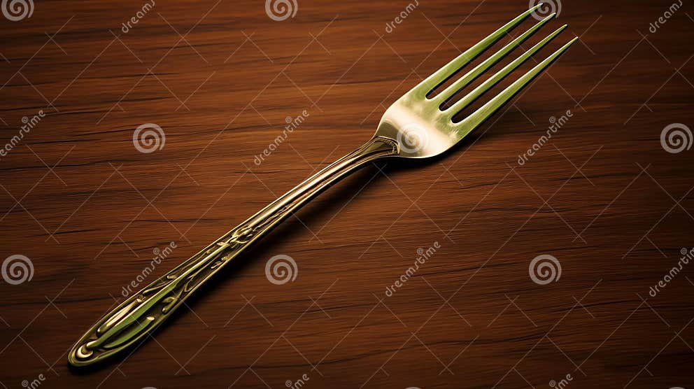 High-definition Photograph of a Fork on a Study Table Stock ...
