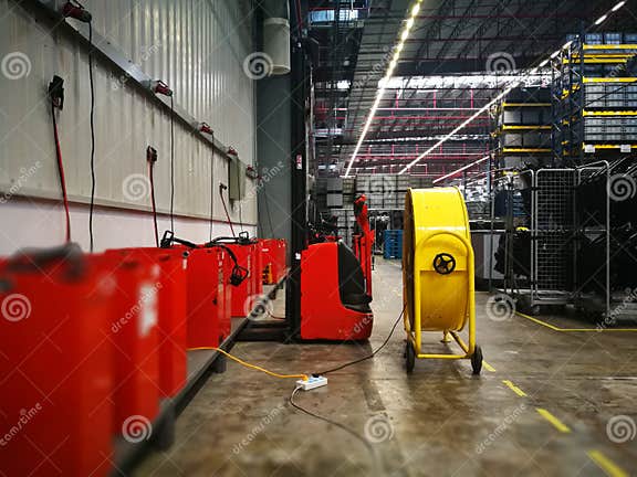 Fork Lift Battery Charging Area Editorial Photography - Image of ...