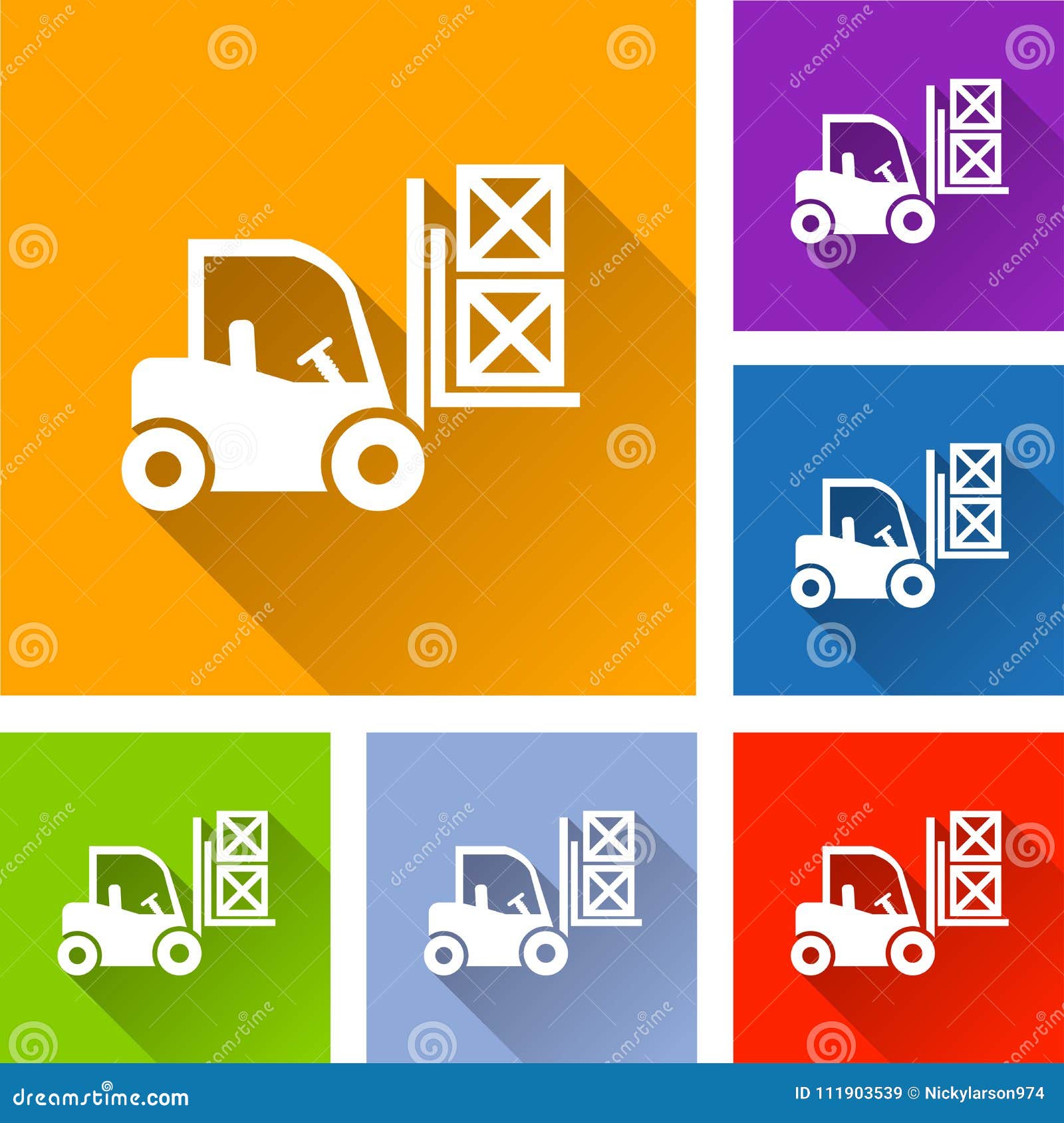 Fork Lift Icons with Shadow Stock Vector - Illustration of button ...