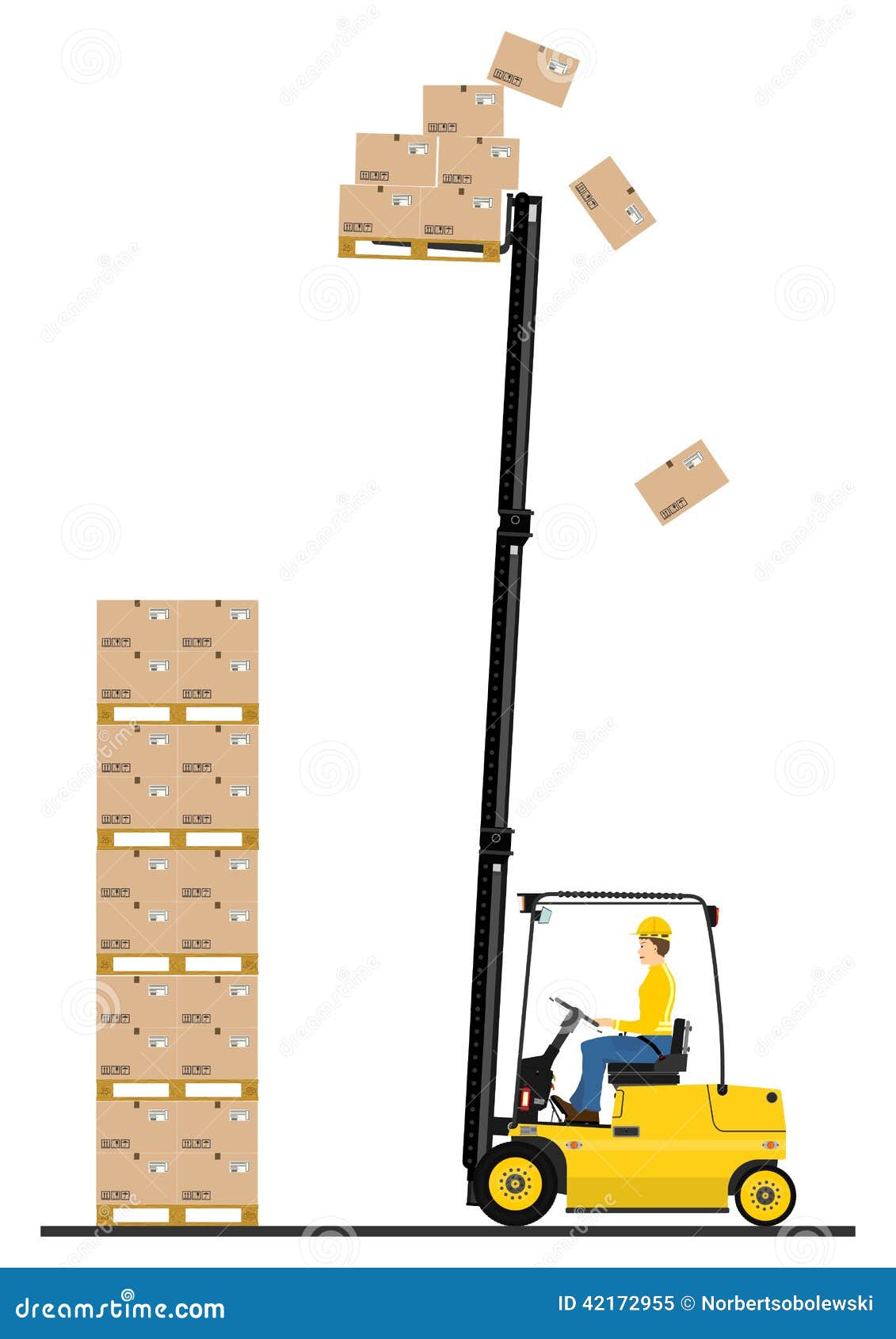 Fork lift truck stock vector. Illustration of forklift - 42172955