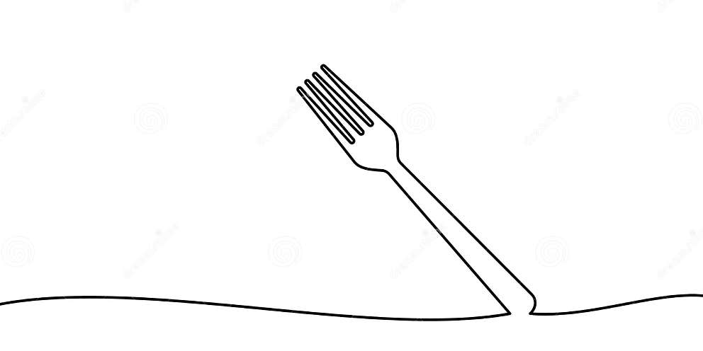 Fork Line Background. One Continuous Line Drawing of Fork. Fork Line ...