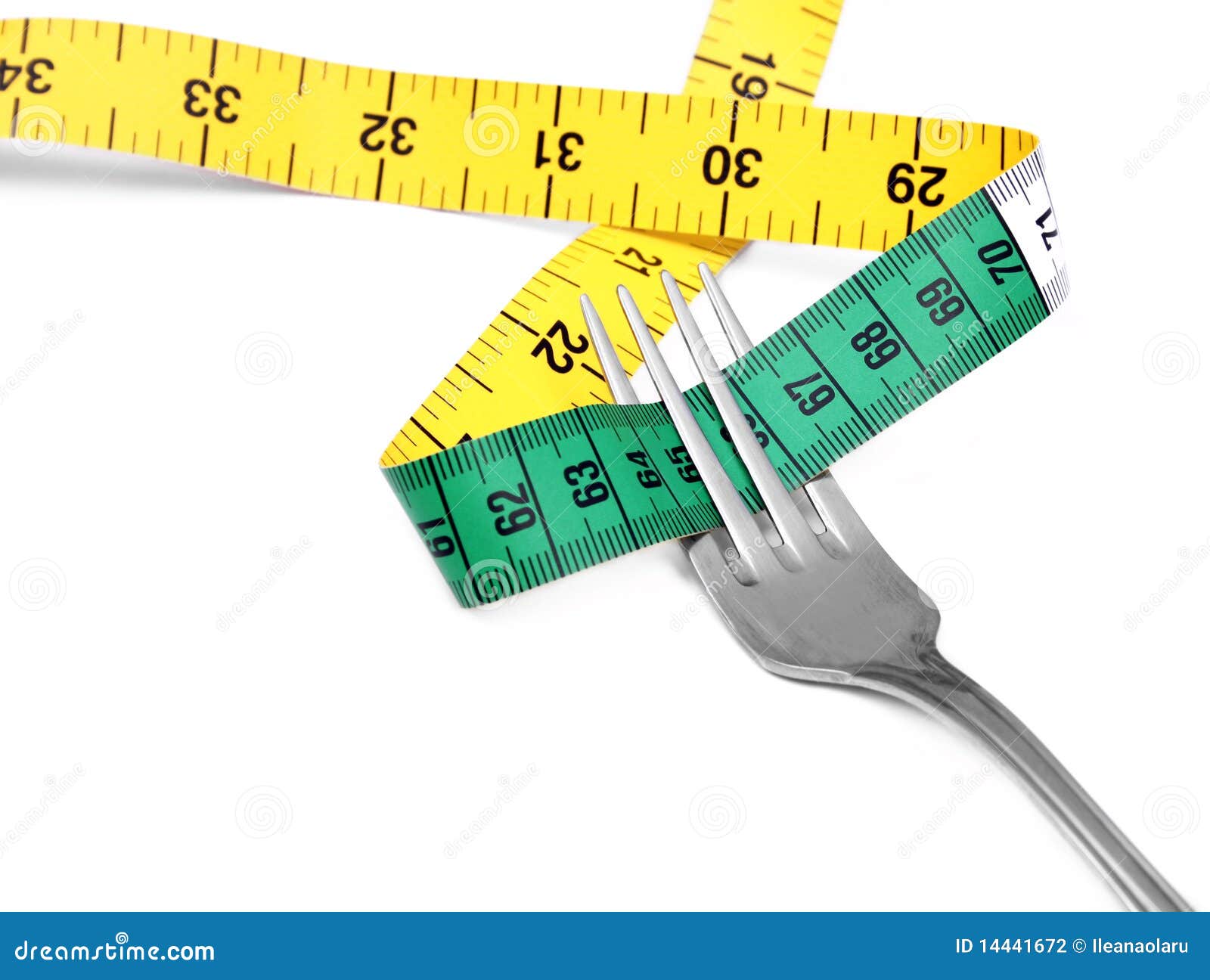 Fork and measuring tape stock photo. Image of inch, closeup - 14441672