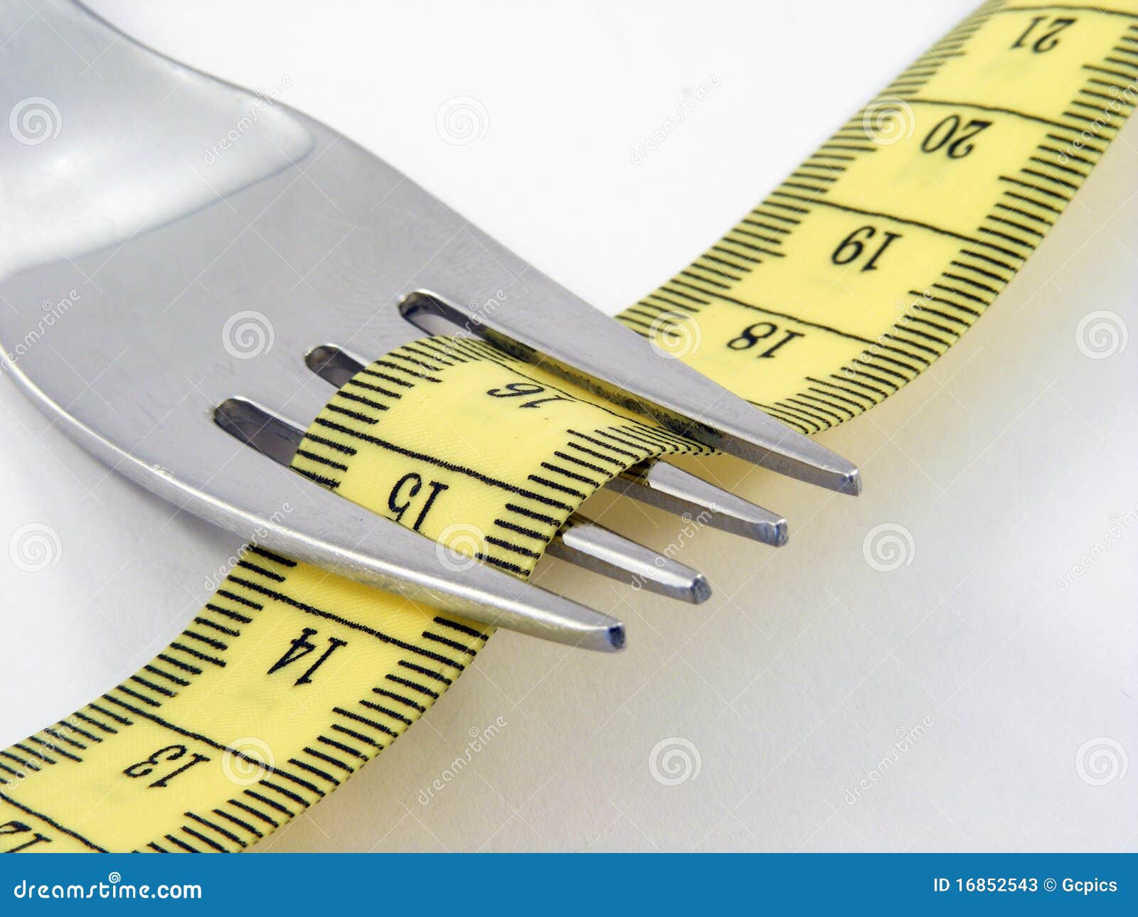 Fork with measuring tape stock image. Image of healthy - 16852543