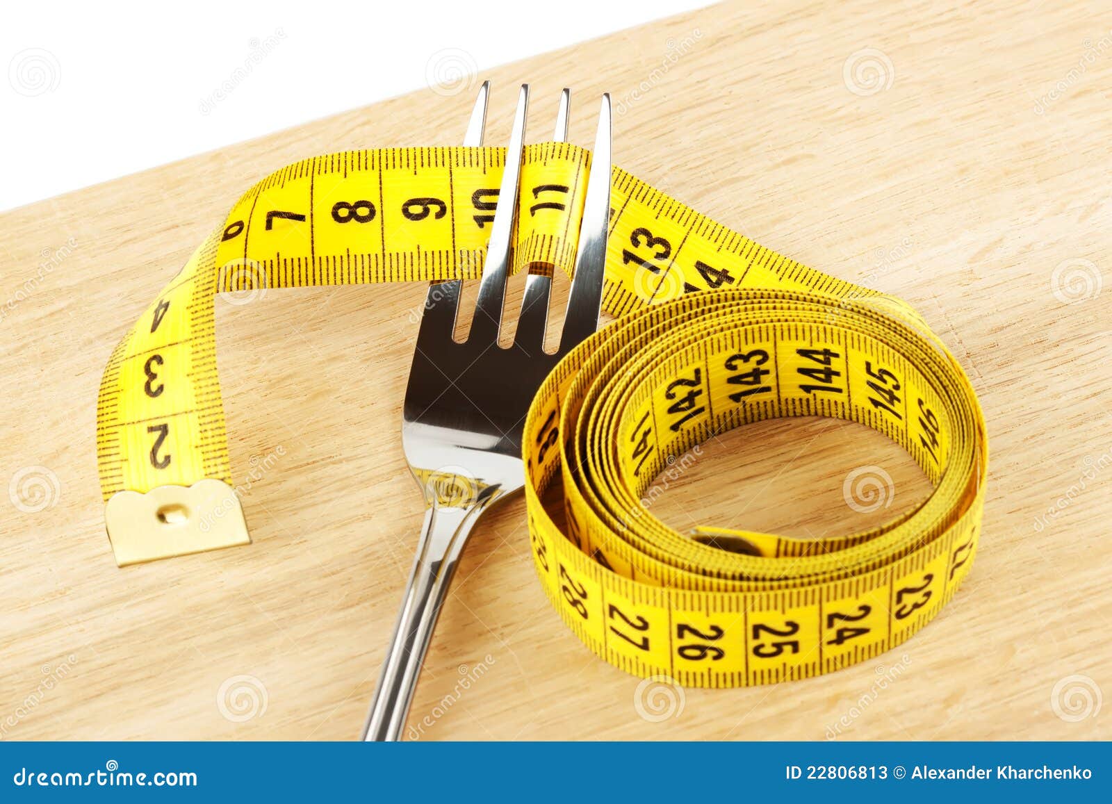 Fork with measuring tape stock image. Image of wood, sport - 22806813