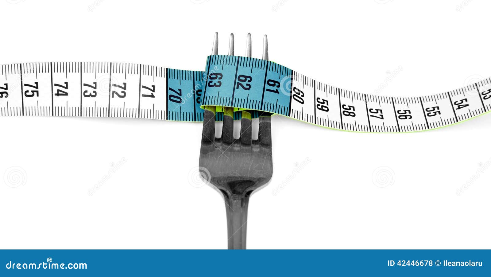Fork and measuring tape stock photo. Image of isolated - 42446678