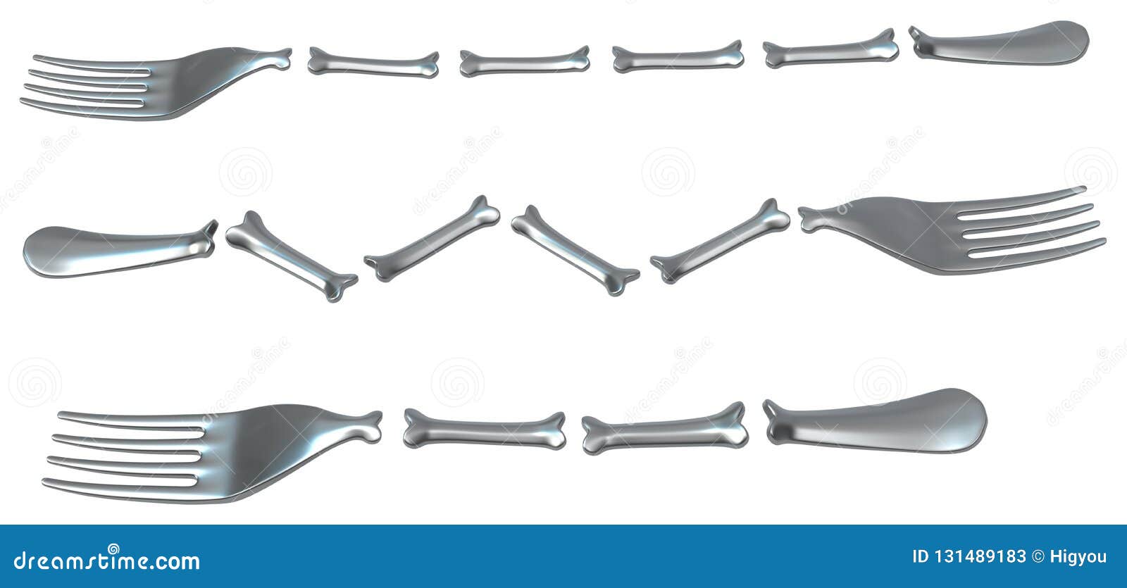 Fork Metal Bones Long stock illustration. Illustration of object ...