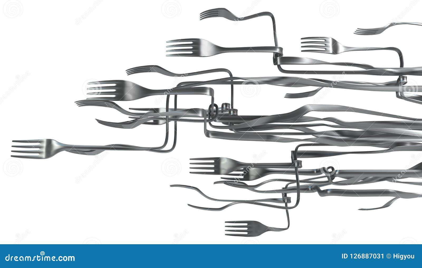 Fork Metal Direction Bend Abstract Stock Illustration - Illustration of ...