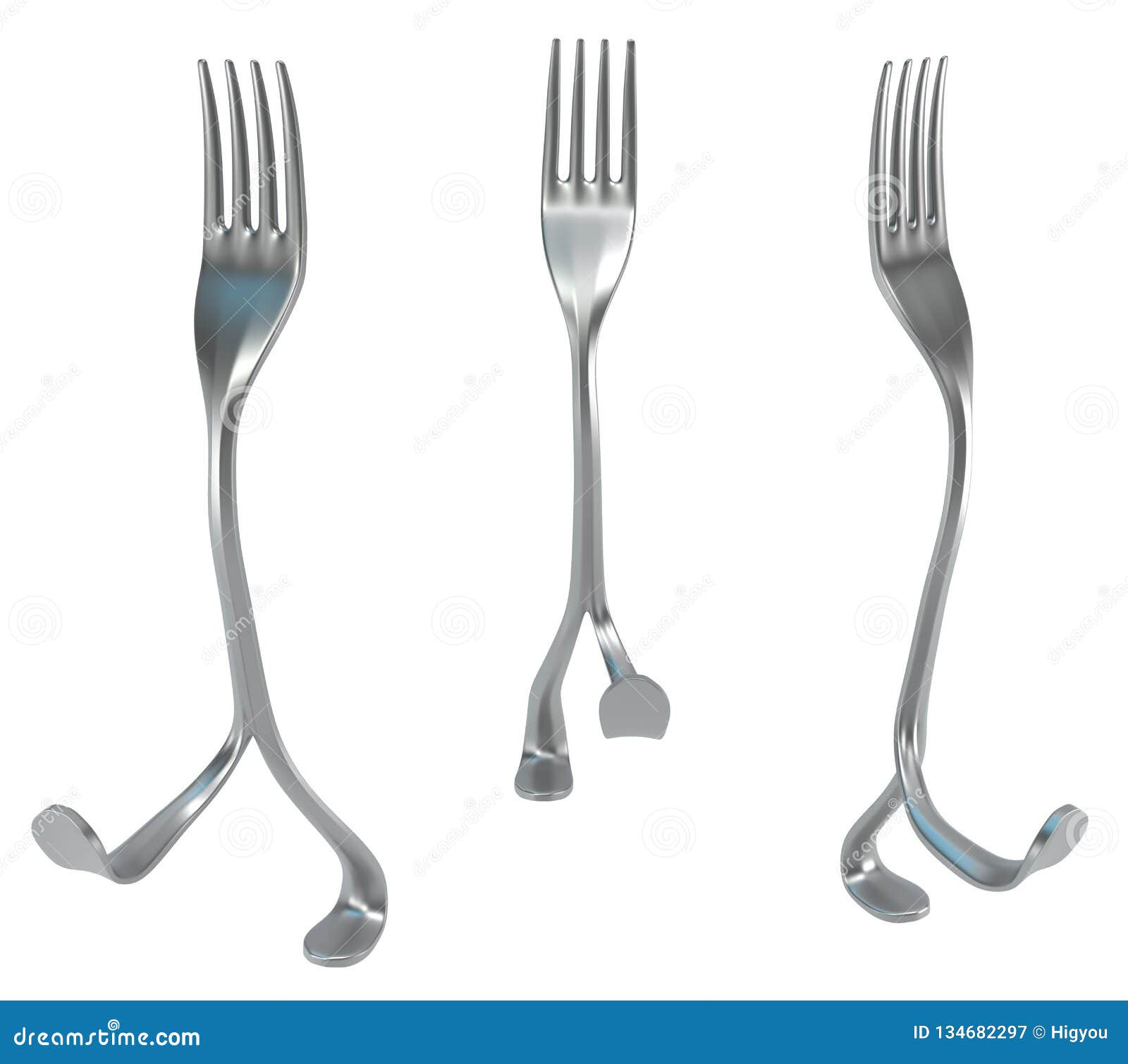 Fork Metal Legs Three stock illustration. Illustration of surreal ...
