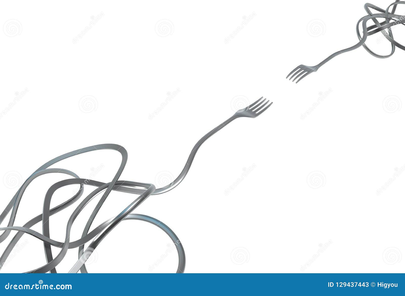 Fork Metal Tangled Meet stock illustration. Illustration of humorous - 129437443
