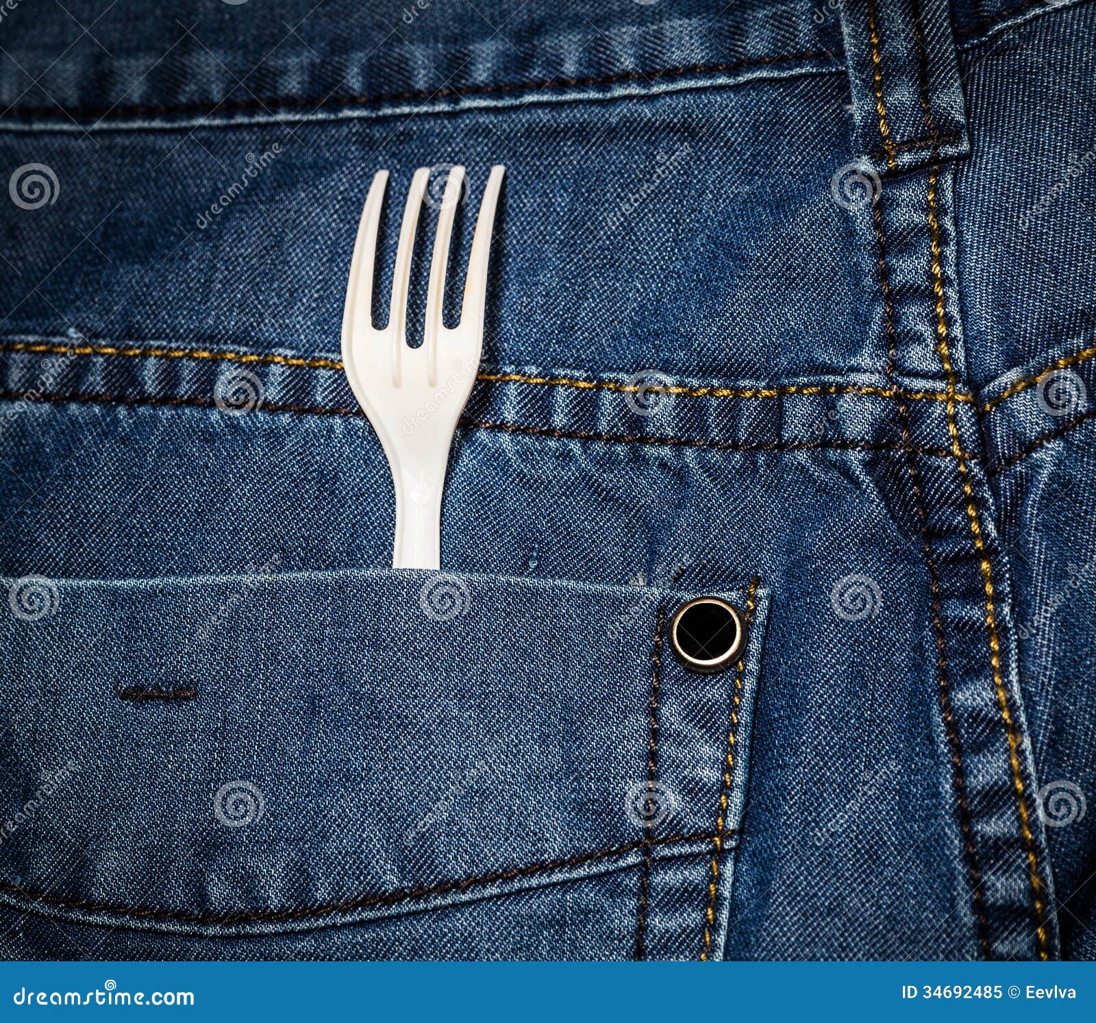Fork in pocket. stock image. Image of picnic, pattern - 34692485
