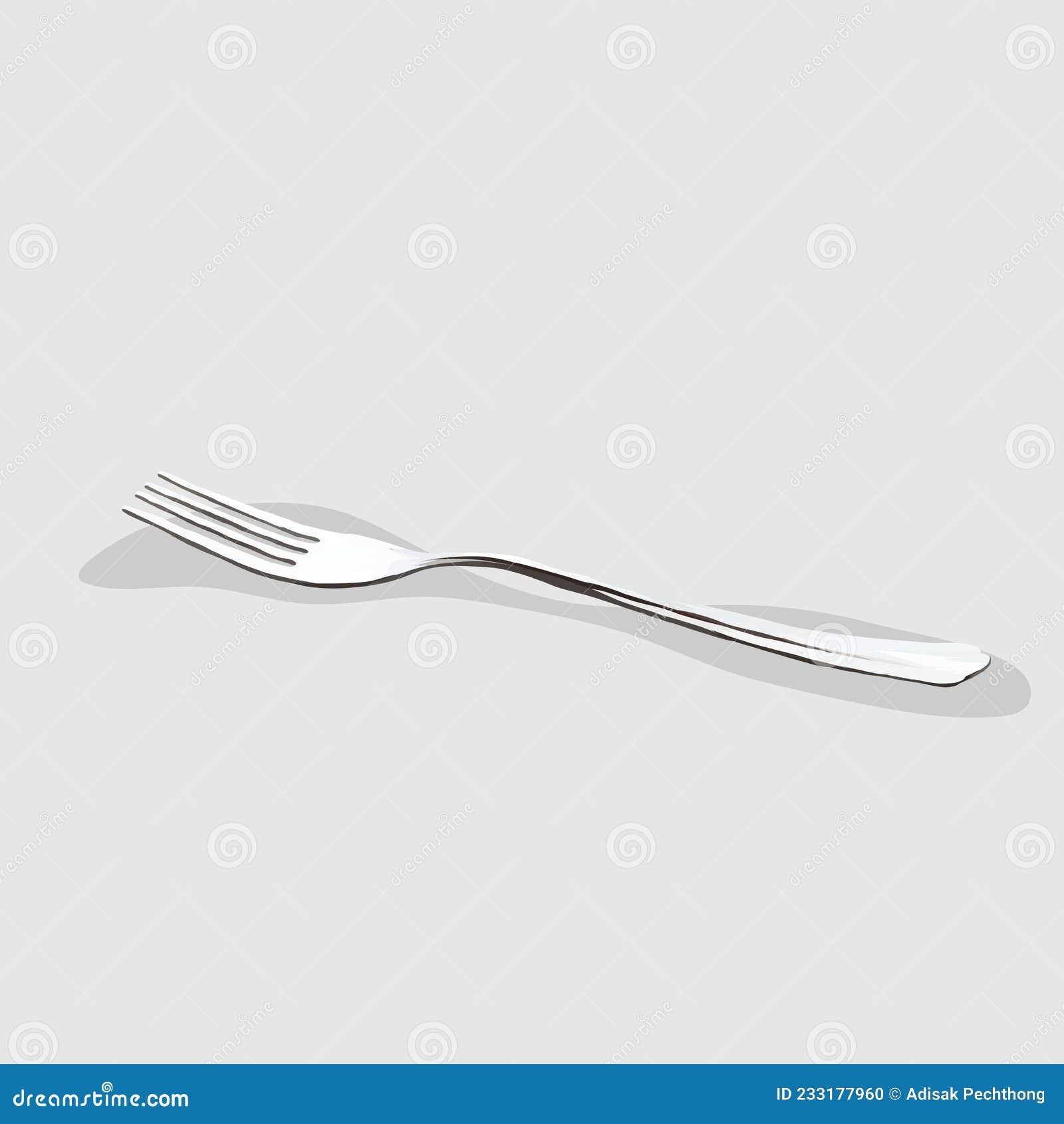Fork Realistic Hand Drawn Illustrations and Vectors White Background ...