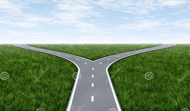 Fork in the road stock illustration. Illustration of business - 21269974