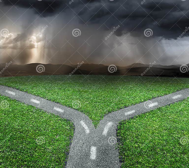 Fork at road concept stock illustration. Illustration of pathway - 72710892