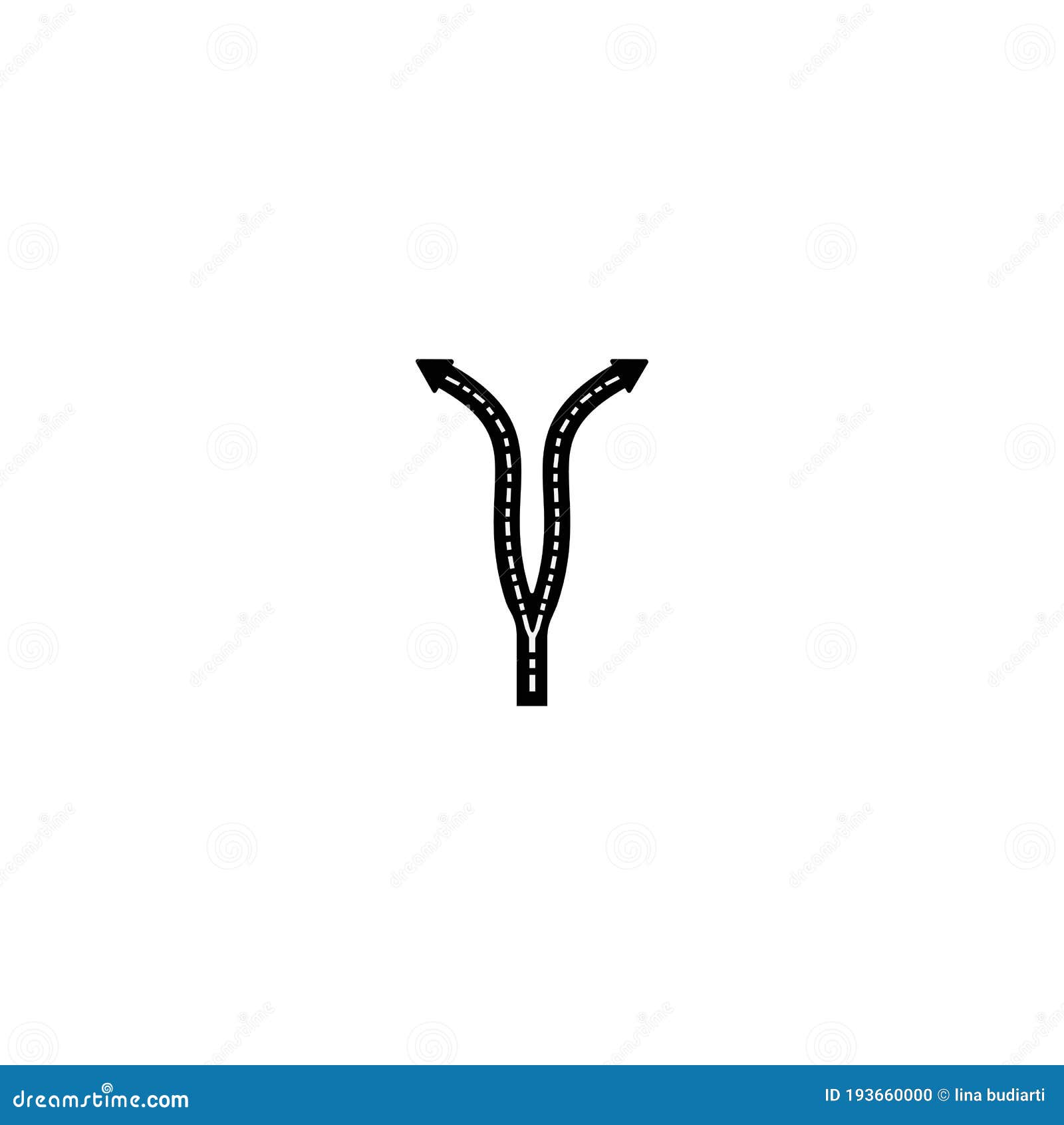 Fork in the road logo stock vector. Illustration of problem - 193660000