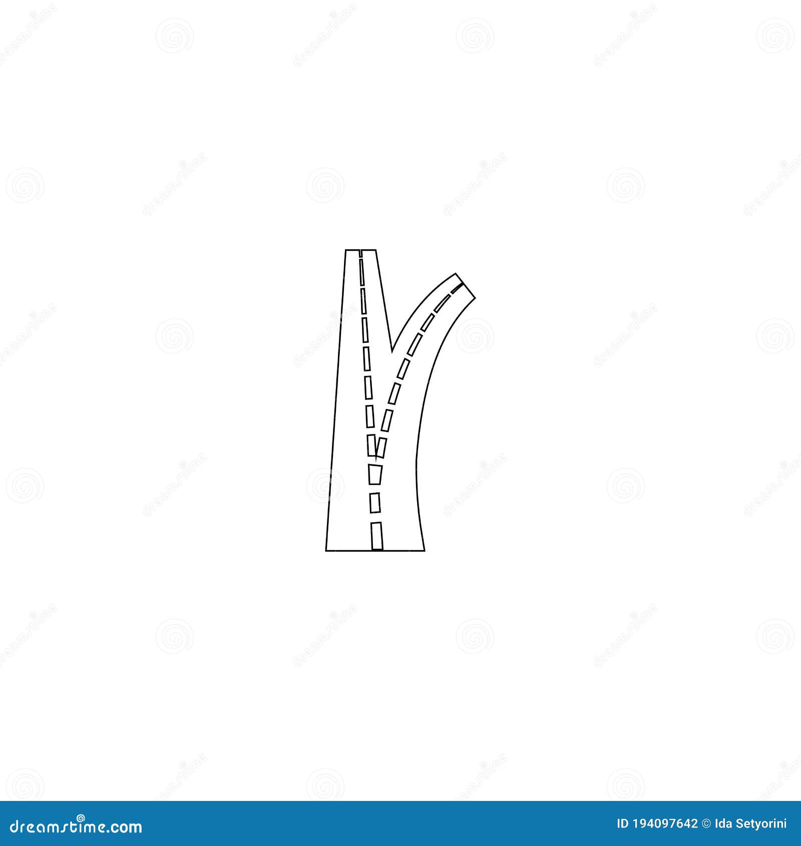 Fork in the road logo stock vector. Illustration of mark - 194097642