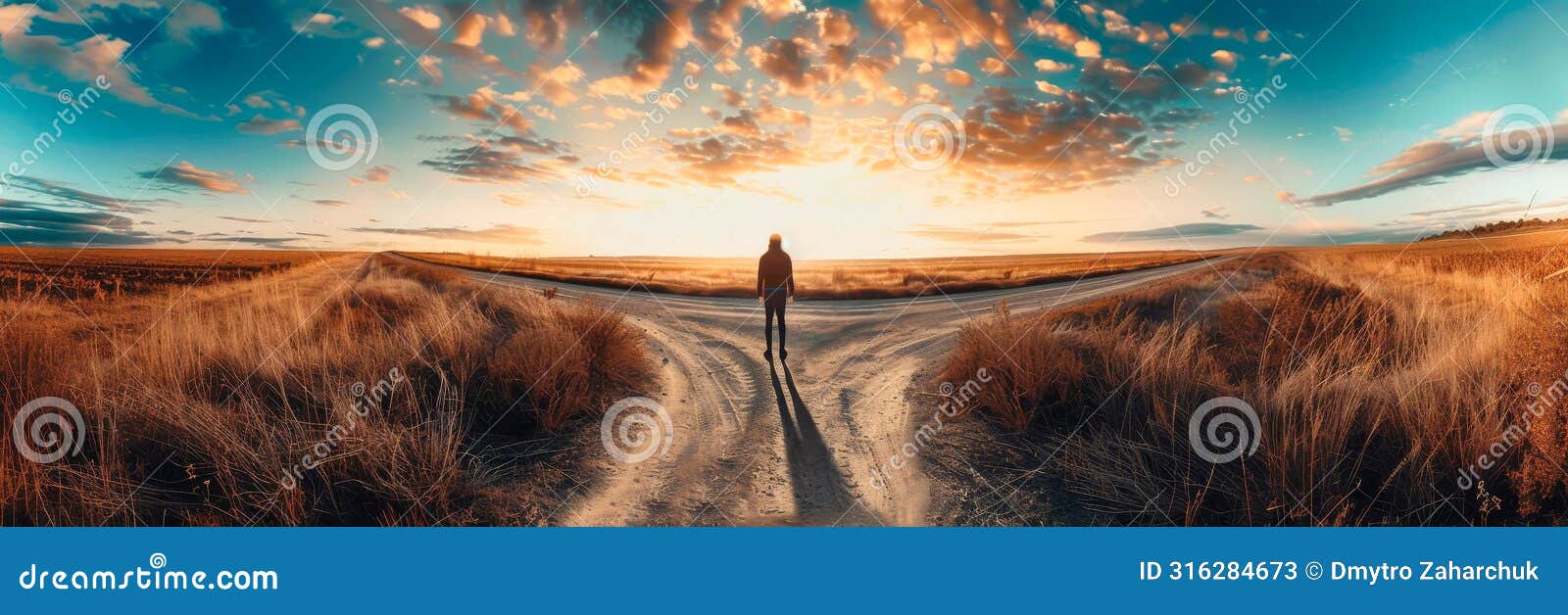 Fork in the Road: a Person Standing at a Fork in the Road, Symbolizing ...