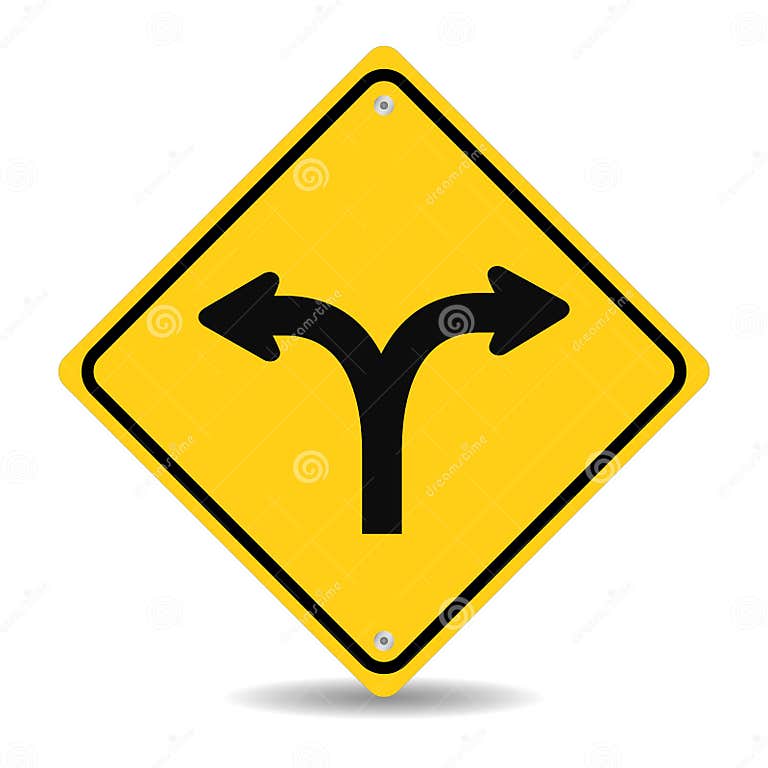 Fork in the road sign stock vector. Illustration of icon - 43232486