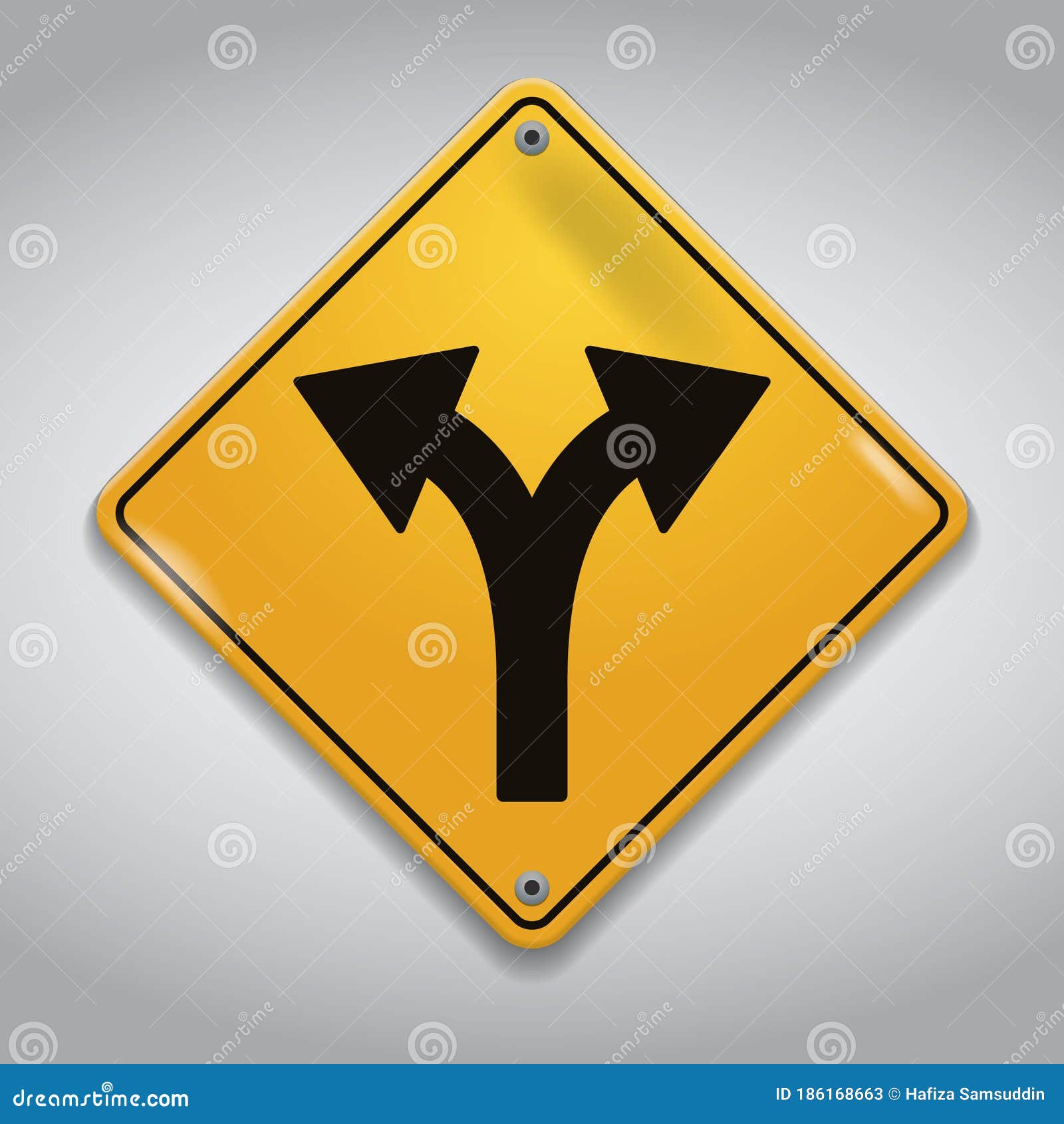 Fork Road Sign. Vector Illustration Decorative Design Stock Vector ...