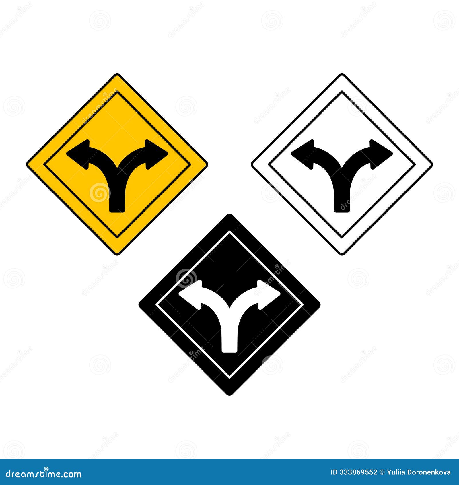 Fork in the Road Signs. stock illustration. Illustration of bifurcation ...