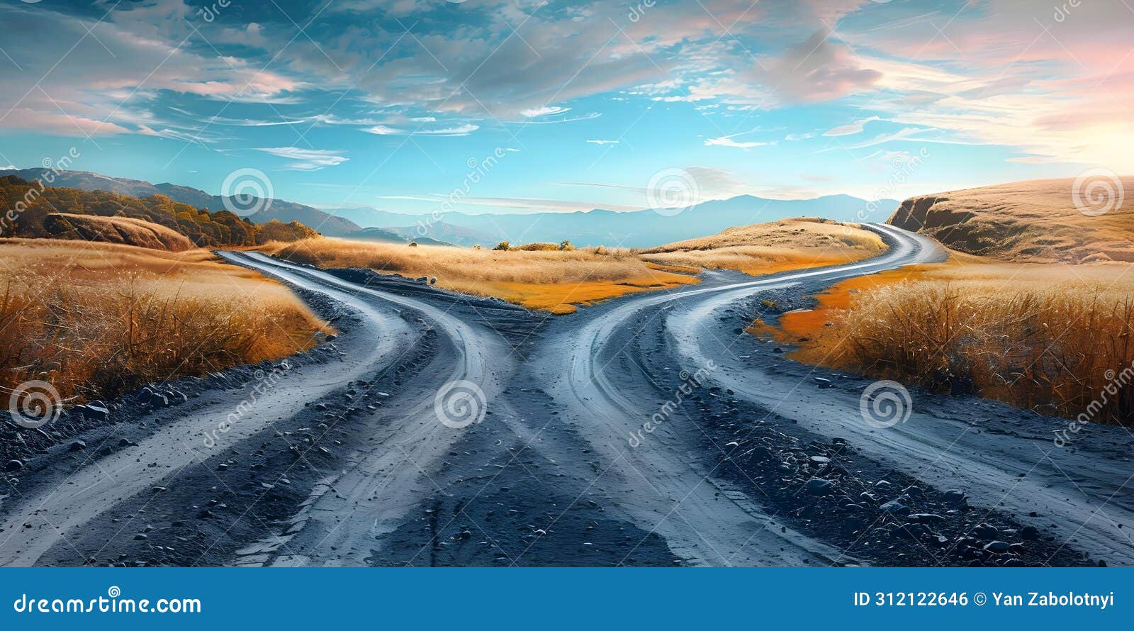 A Fork in the Road Symbolizing a Decision Point with Two Paths ...