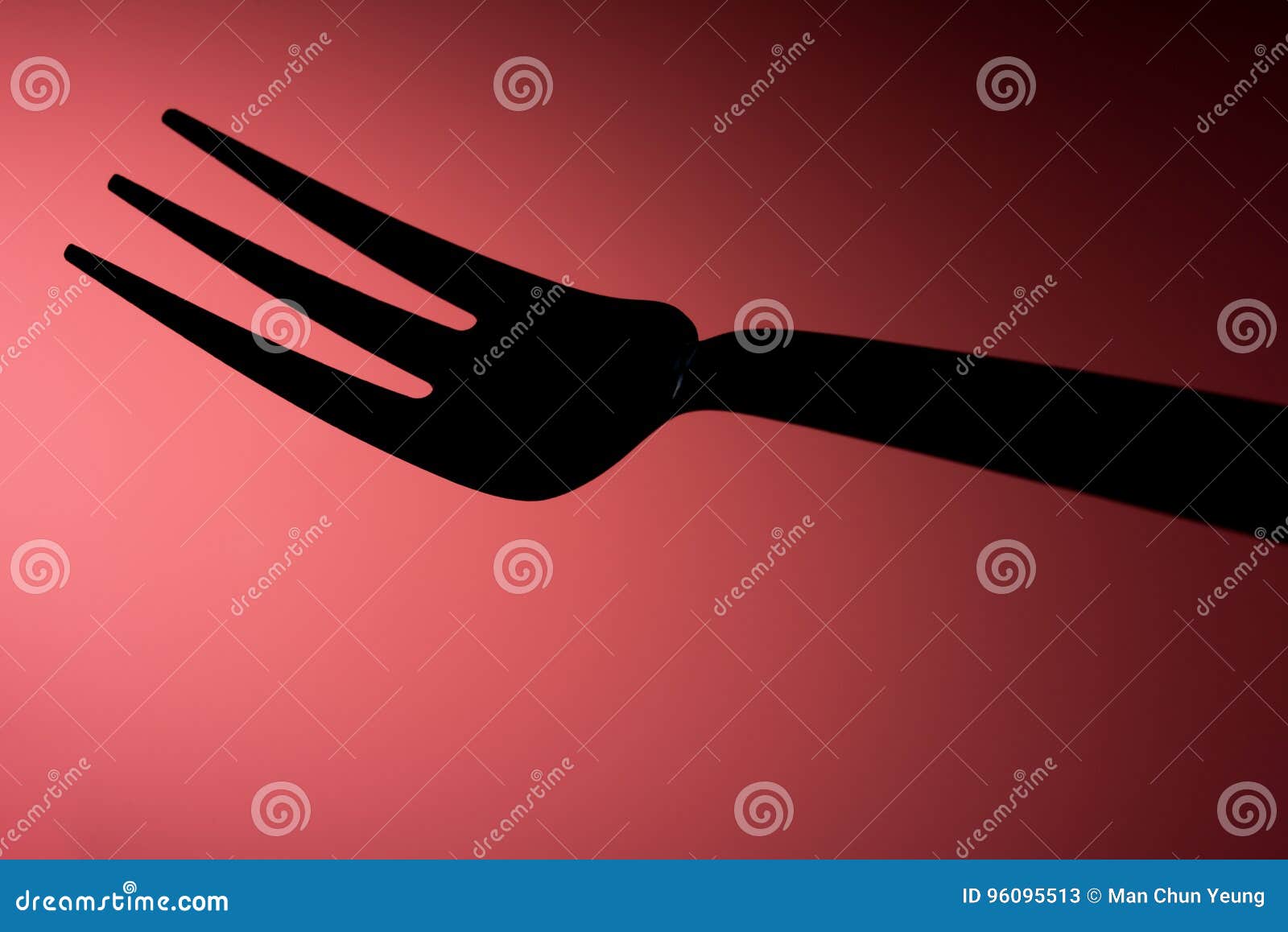 Fork Silhouette in Red Background in Studio Stock Image - Image of ...