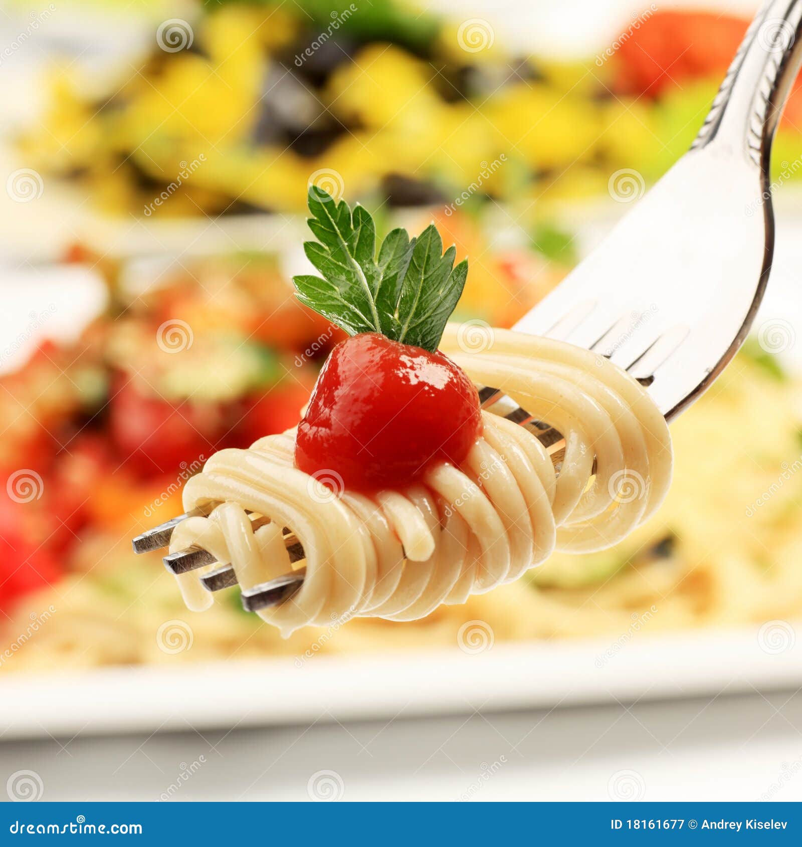 Fork with spaghetti stock image. Image of delicious, nutrition - 18161677