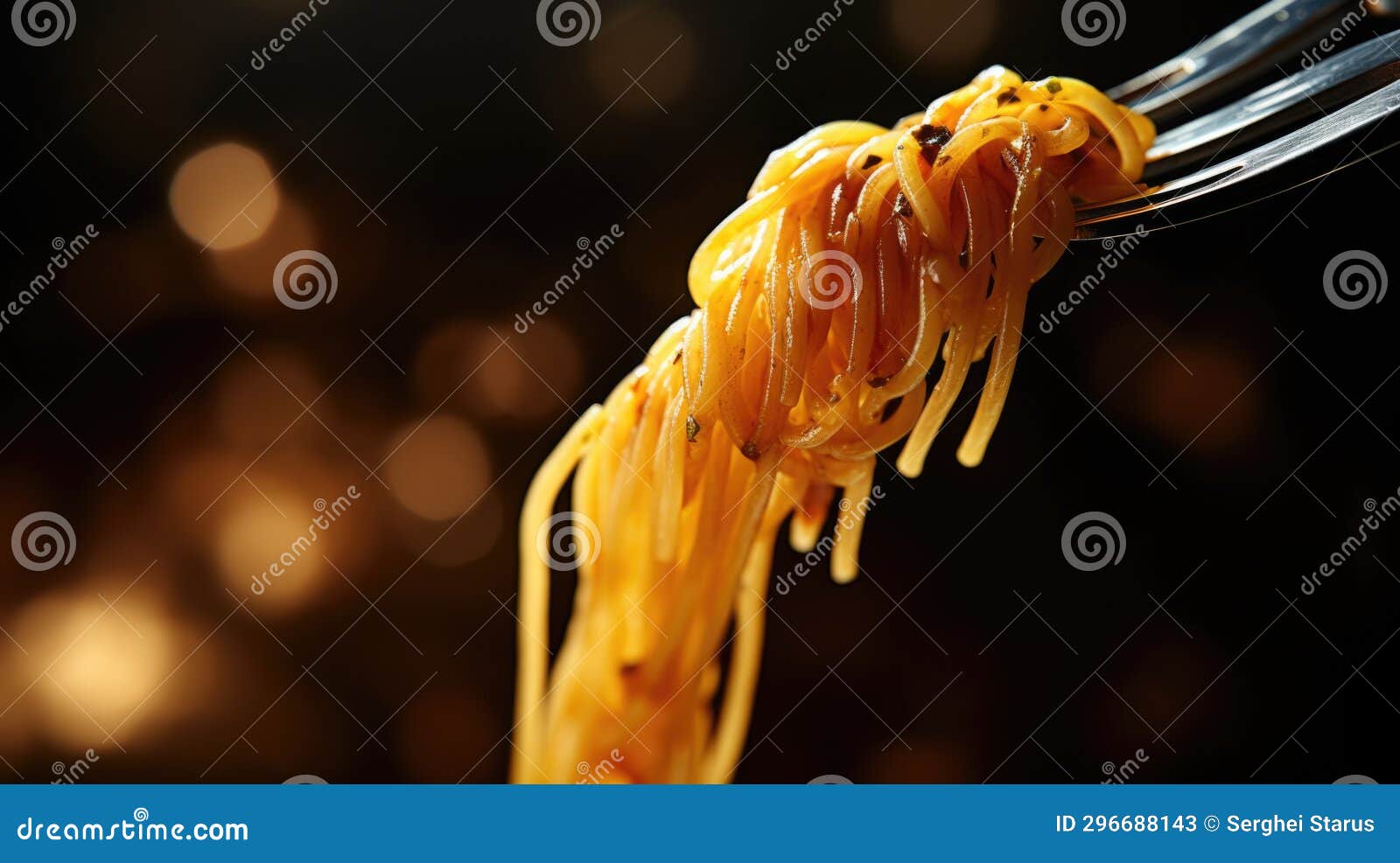 A Fork with Spaghetti on it, AI Stock Illustration - Illustration of ...